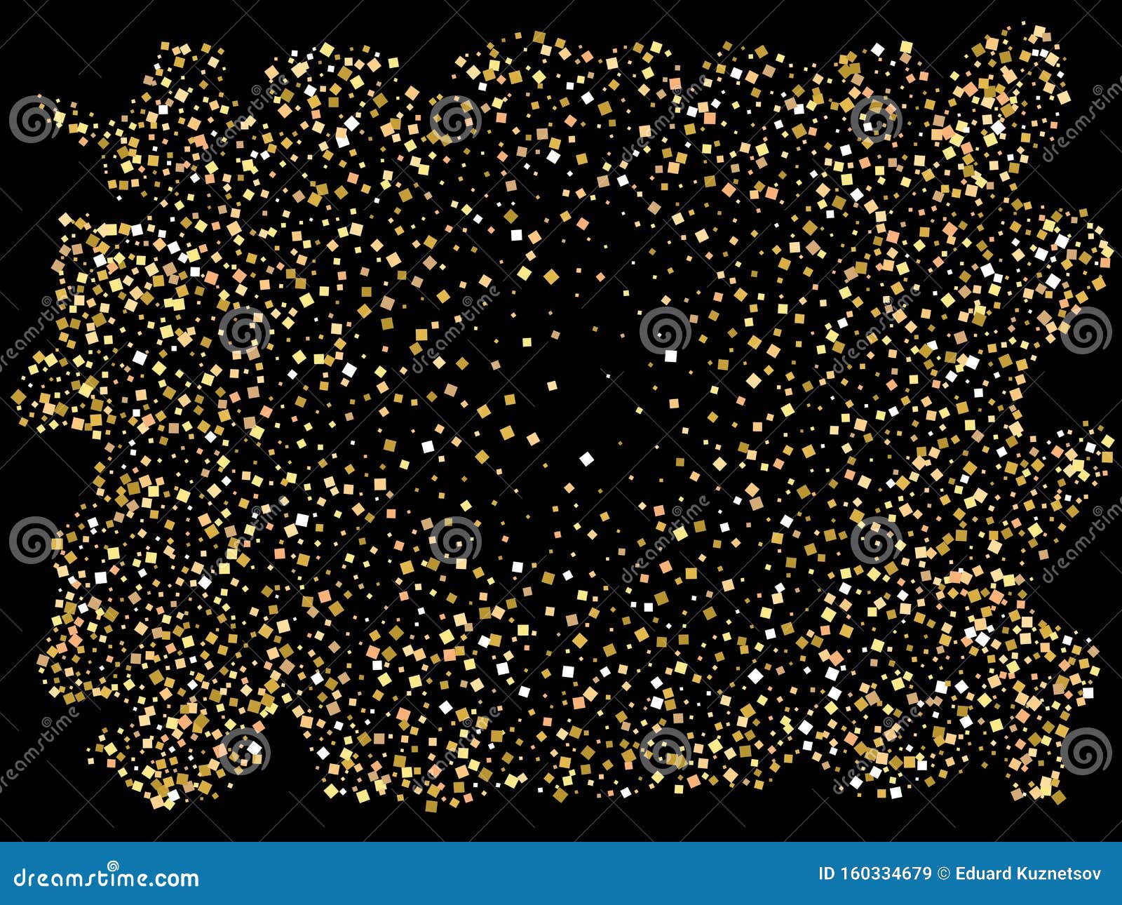 Falling Confetti on Black Background Stock Illustration - Illustration ...