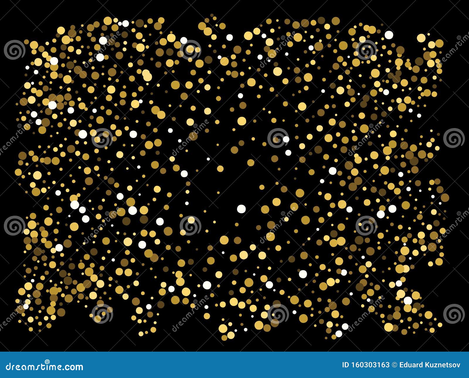 Falling Confetti on Black Background Stock Illustration - Illustration ...