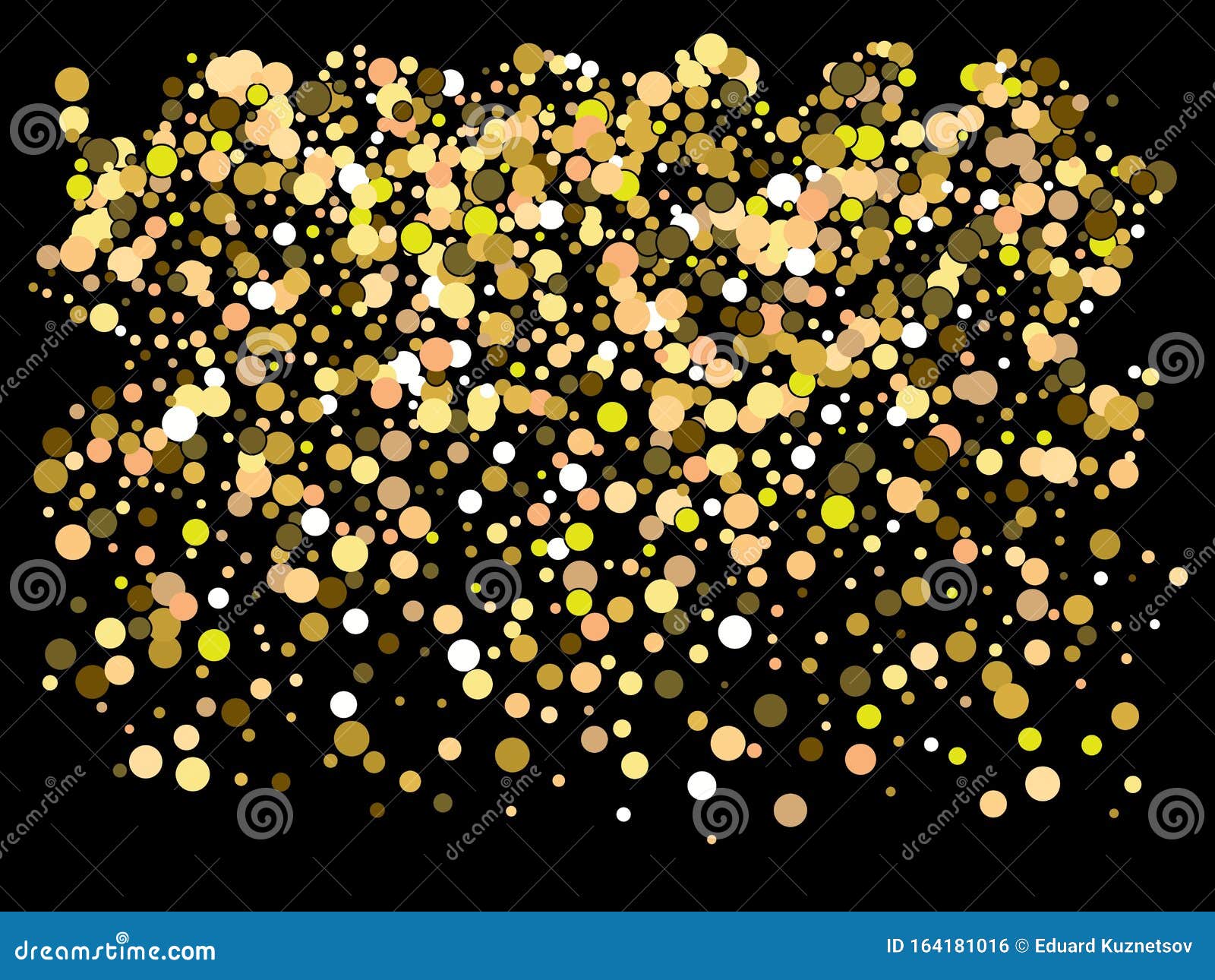 Falling Confetti on Black Background Stock Illustration - Illustration ...