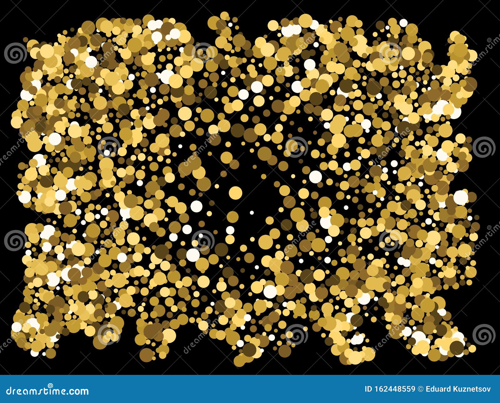 Falling Confetti on Black Background Stock Illustration - Illustration ...