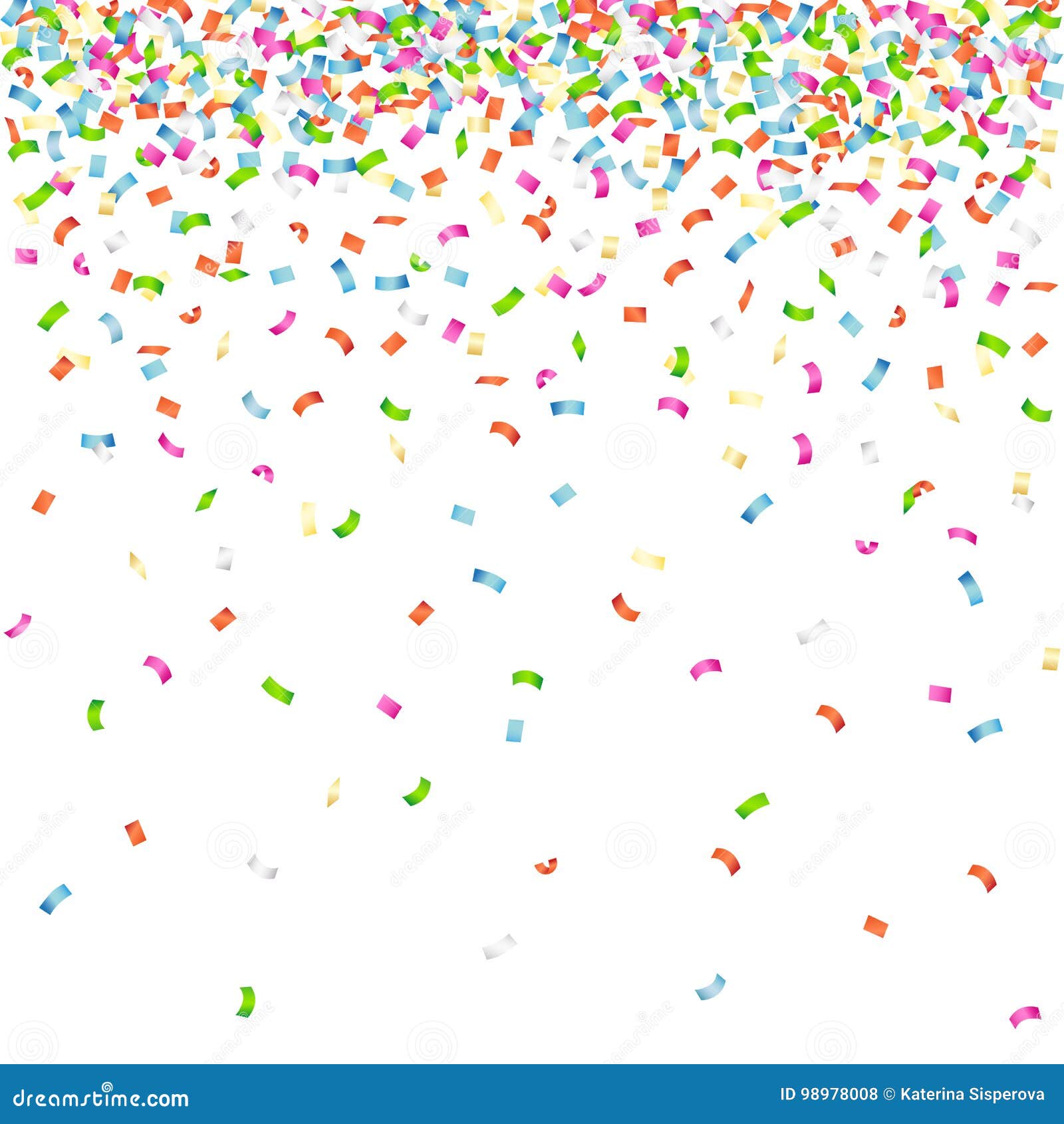 Falling Confetti Pattern on White Background Stock Vector ...