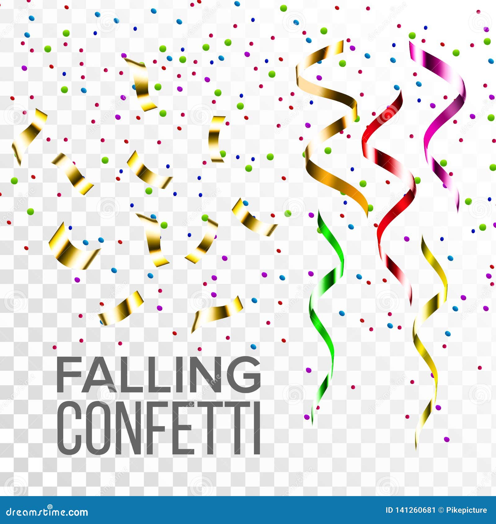 Falling Confetti Set Vector. Event Elements Decoration. Celebrate ...