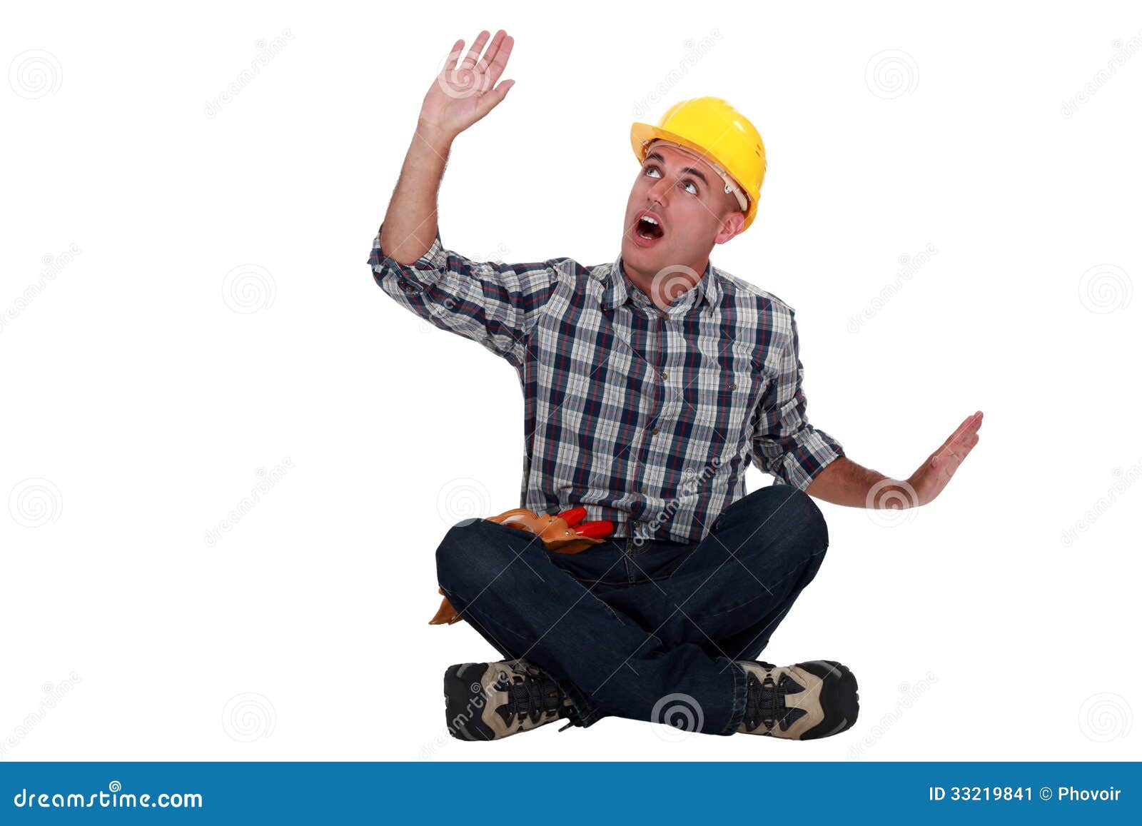 Falling on a Construction Worker Stock Image - Image of falling ...
