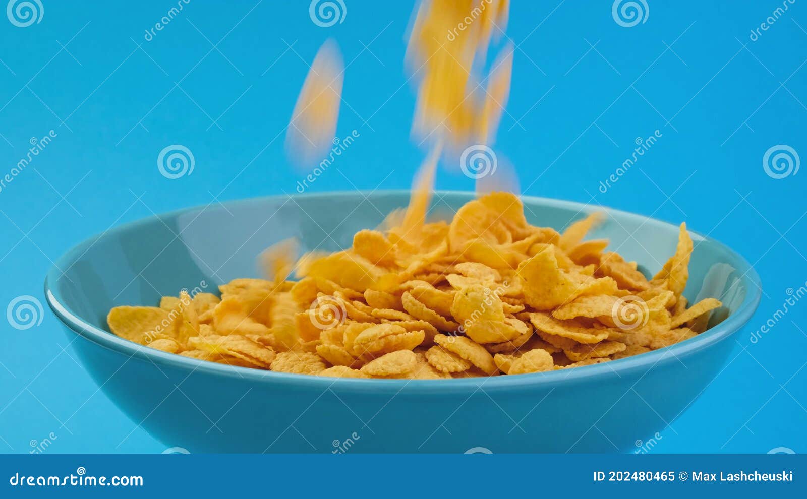 Falling Corn Flakes, Healthy Cereal Breakfast Stock Video - Video of ...