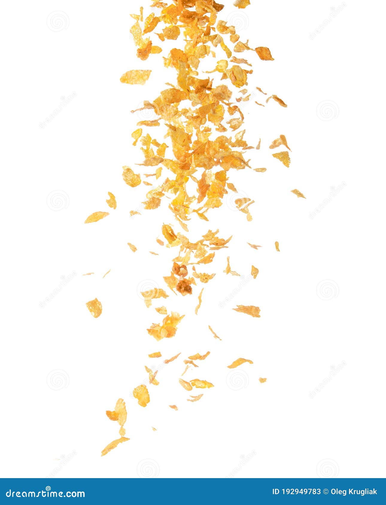 Falling Corn Flakes on an Isolated Background Stock Image - Image of ...