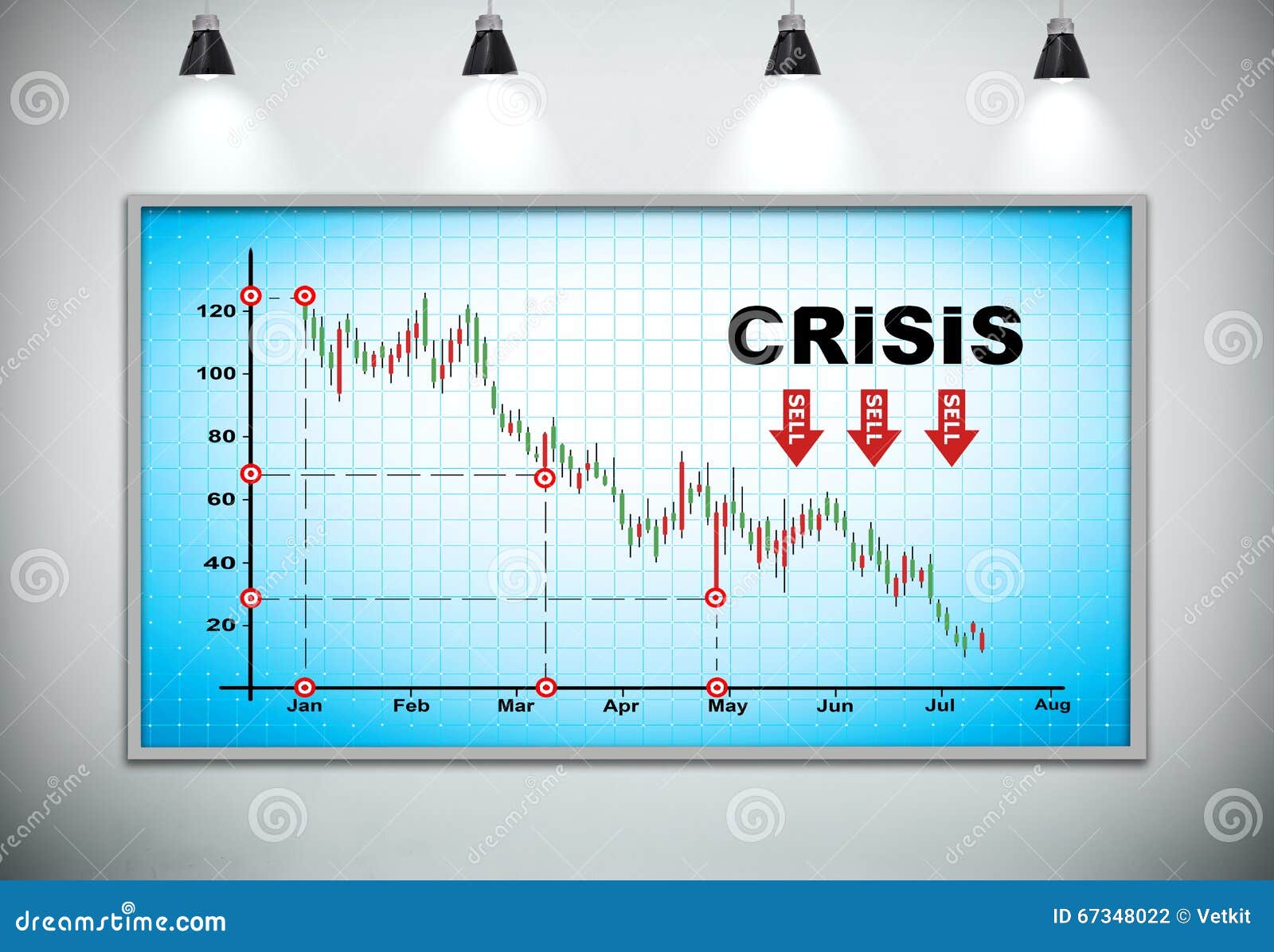 Falling crisis graph stock photo. Image of chart, presentation - 67348022