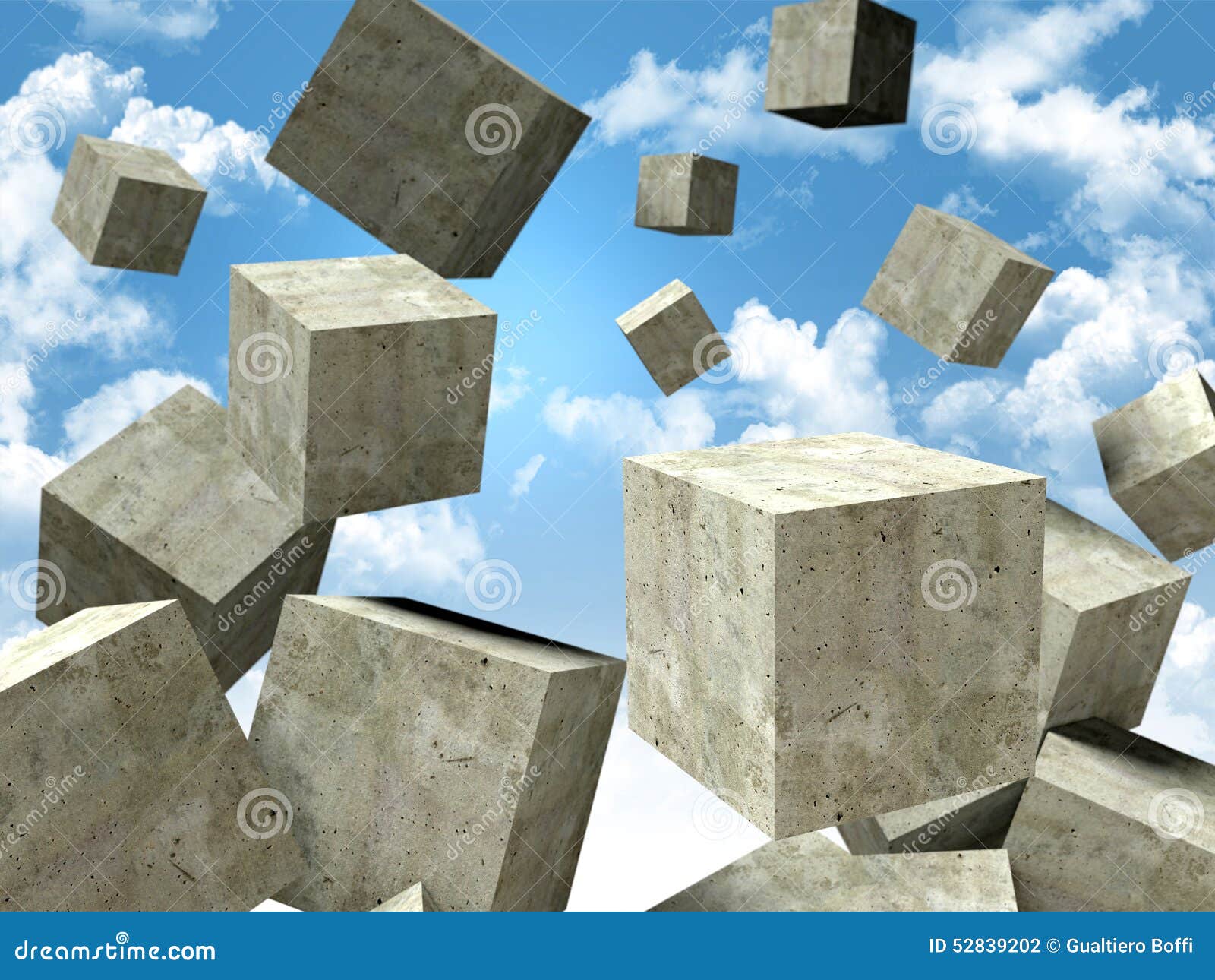 Falling cubes stock illustration. Illustration of falling - 52839202