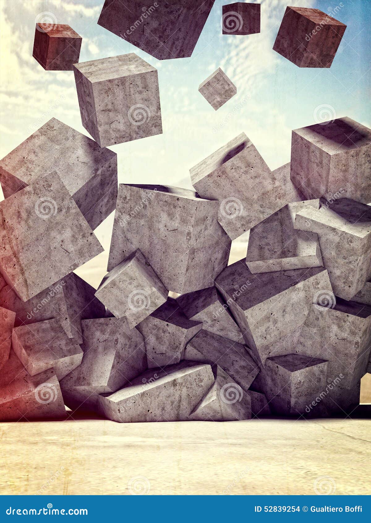 Falling cubes stock photo. Image of solid, cube, heavy - 52839254