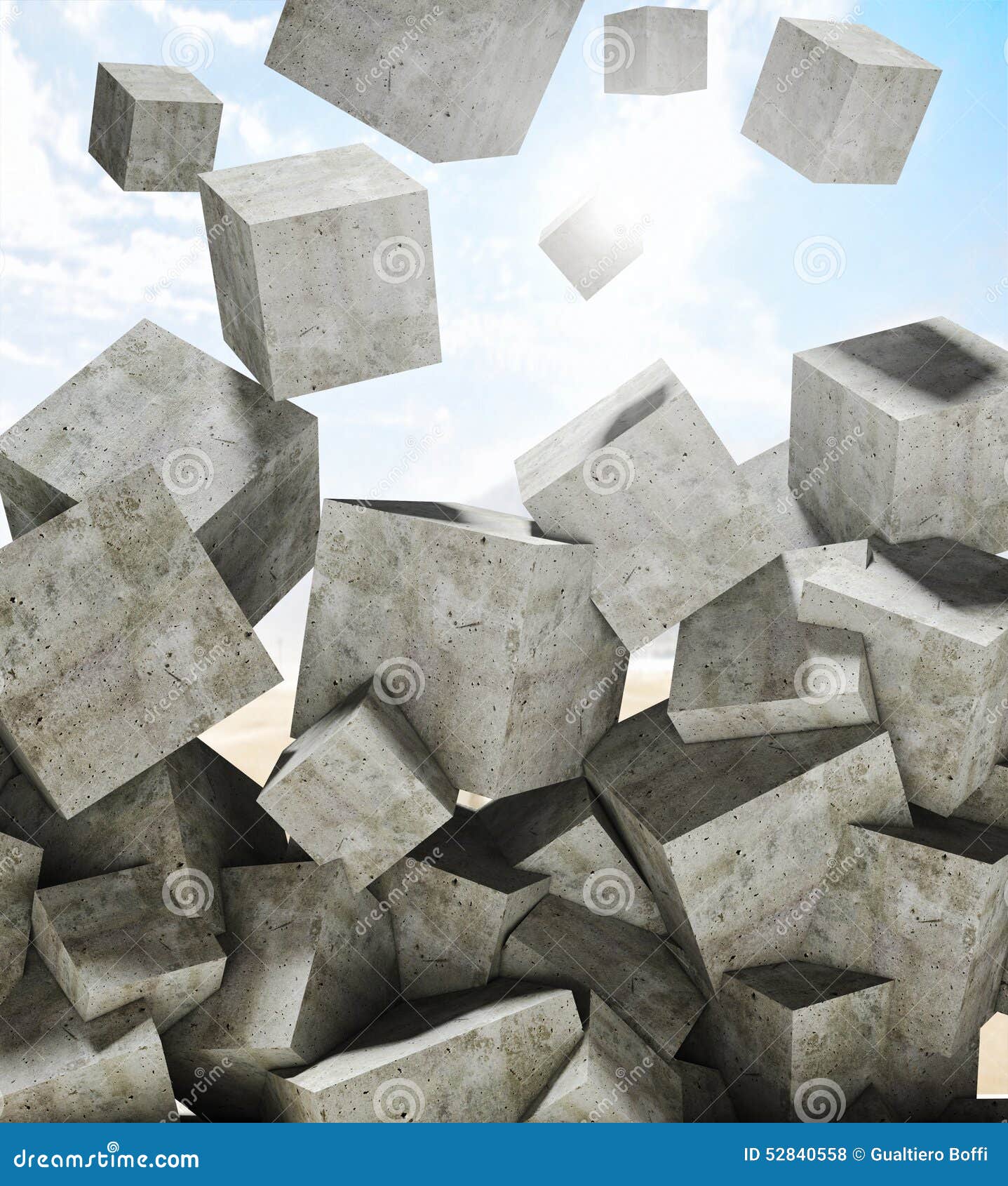 Falling cubes stock illustration. Illustration of abstract - 52840558