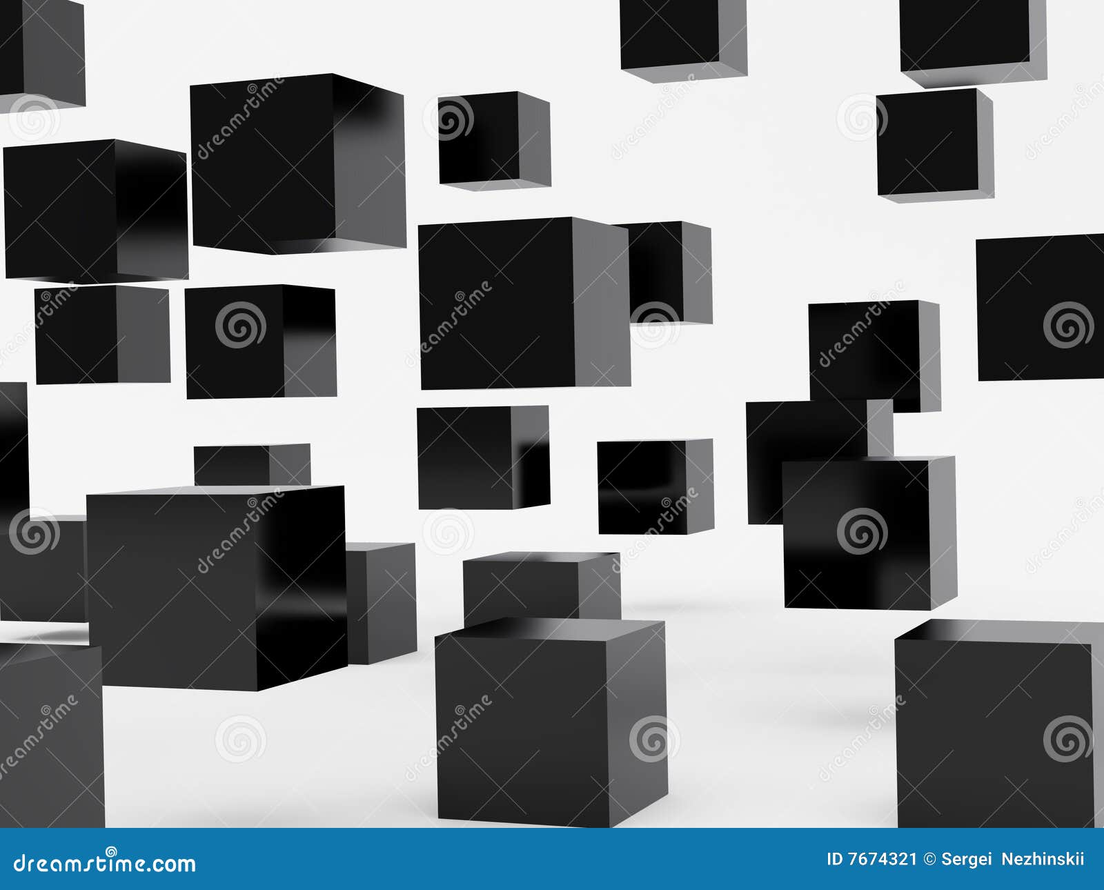 Falling Cubes of Black Colour Stock Illustration - Illustration of ...