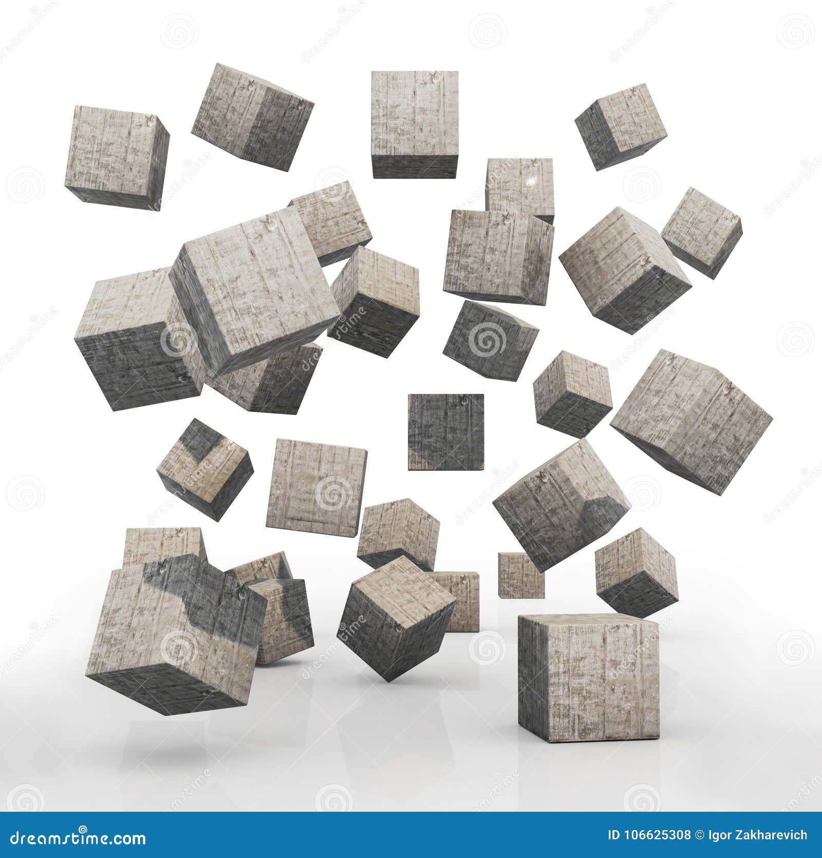 Falling Cubes. 3d Illustration Stock Illustration - Illustration of ...