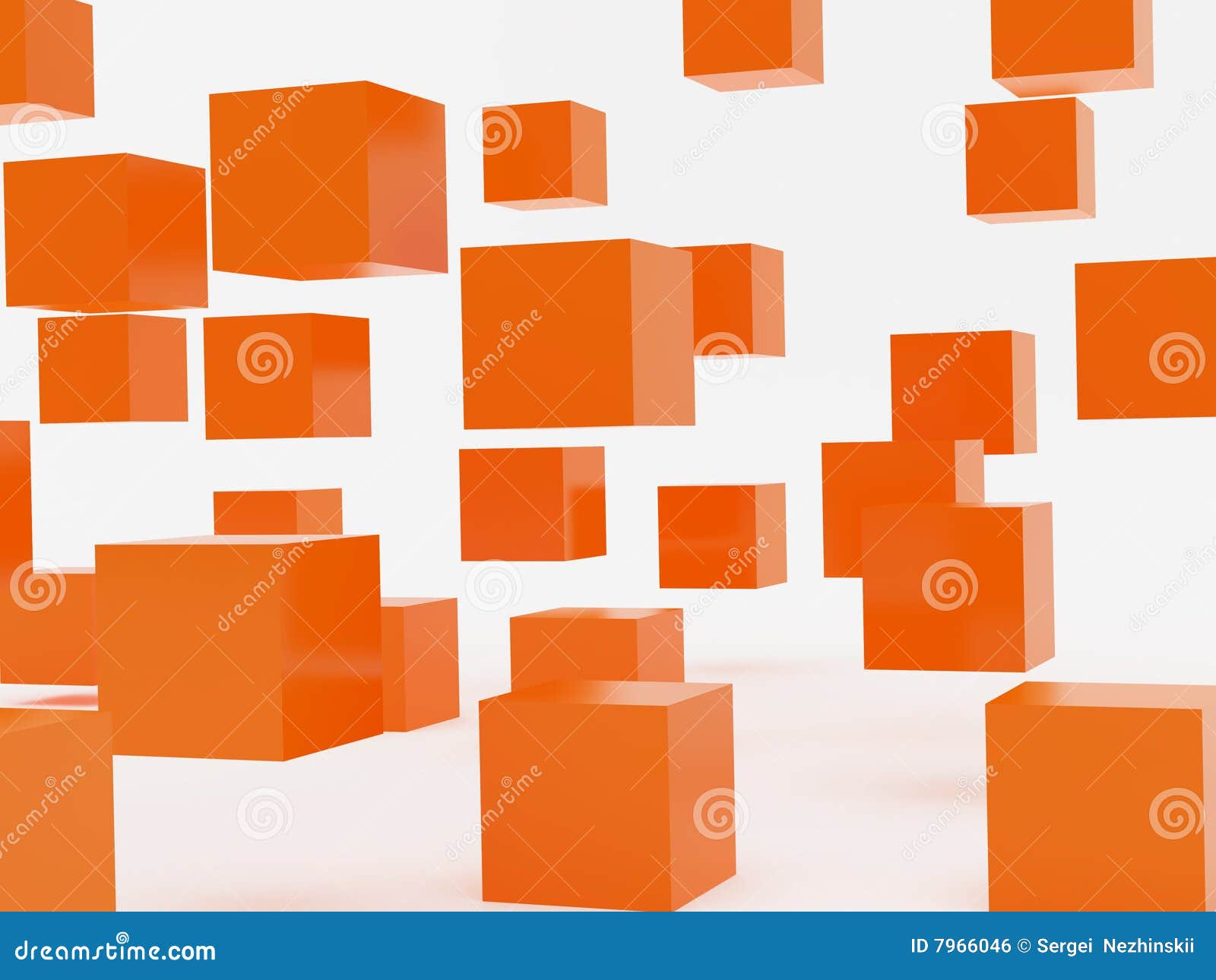 Falling Cubes of Orange Colour Stock Illustration - Illustration of ...