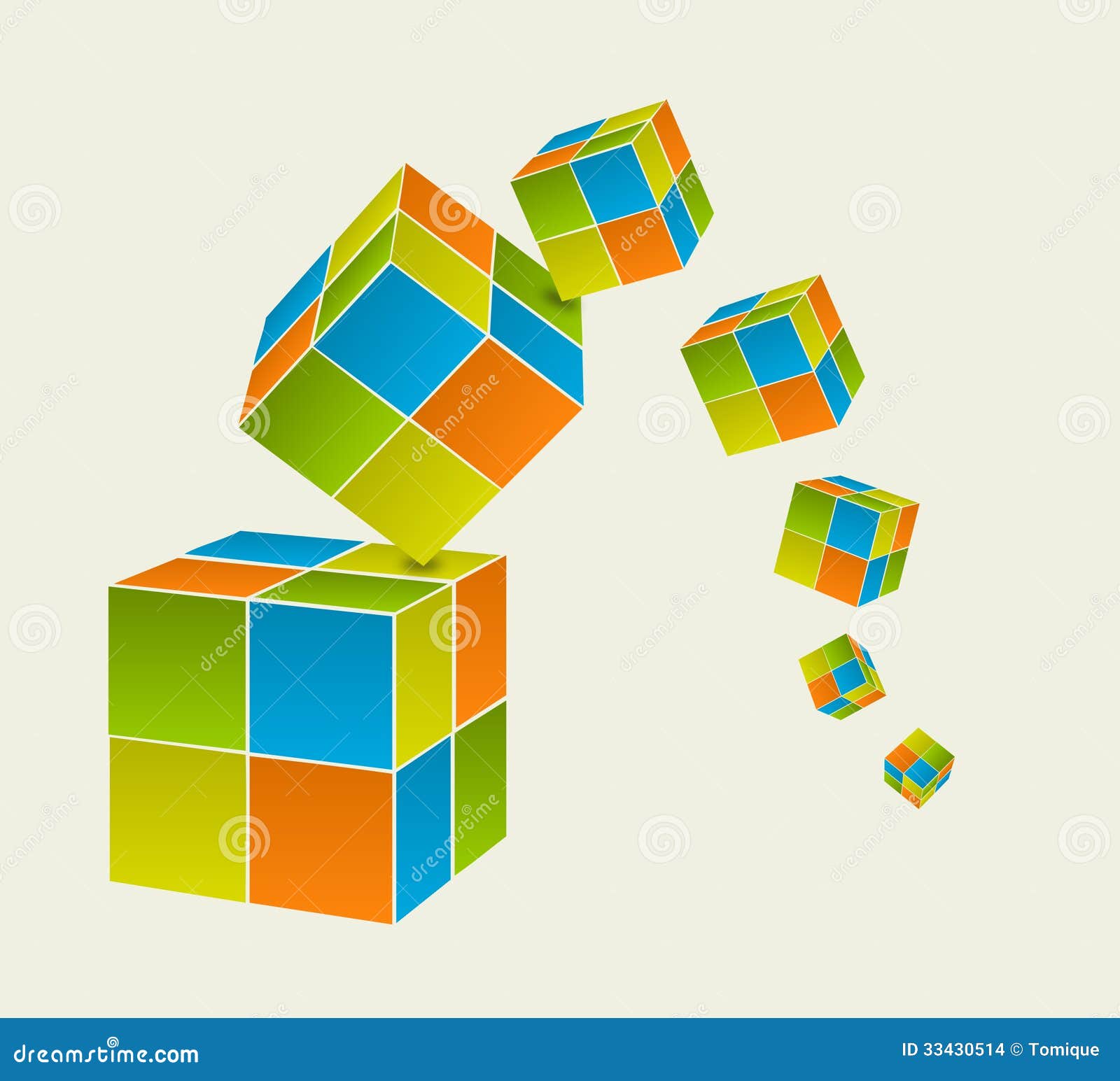 Falling cubes stock vector. Illustration of seven, four - 33430514