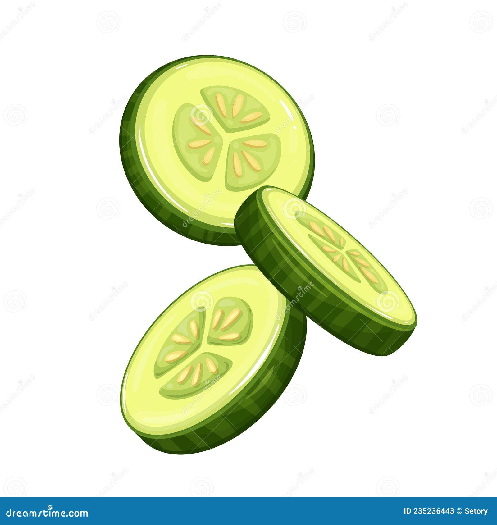 Cucumber Slice Vector Icon Symbol Isolated On White Background ...