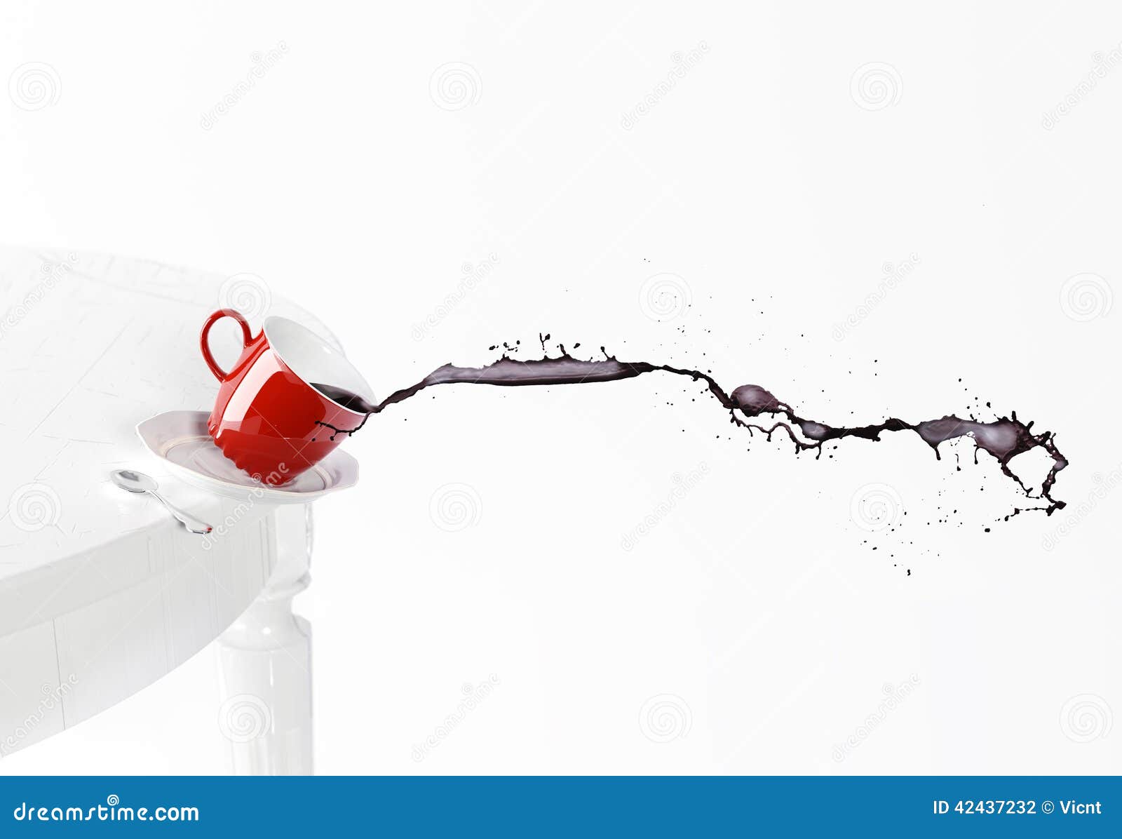 Falling cup of coffee stock illustration. Illustration of flowing ...