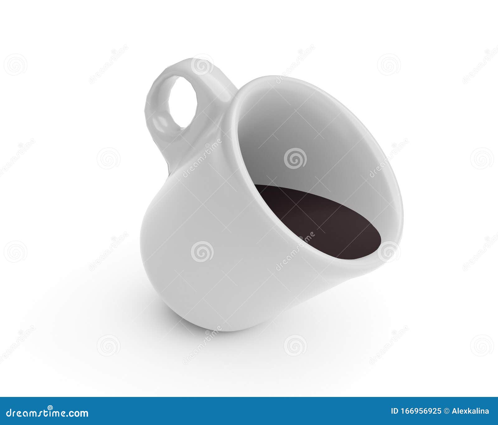Falling Cup of Coffee Isolated on a White Background Stock Illustration ...