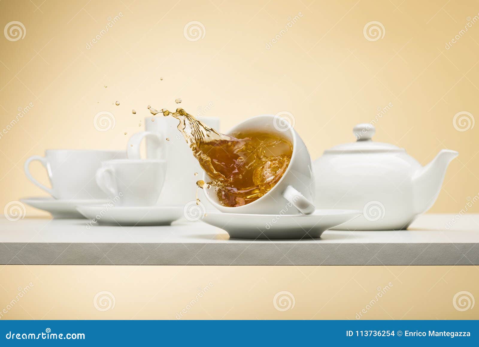 Cup of tea stock photo. Image of full, morning, green - 113736254