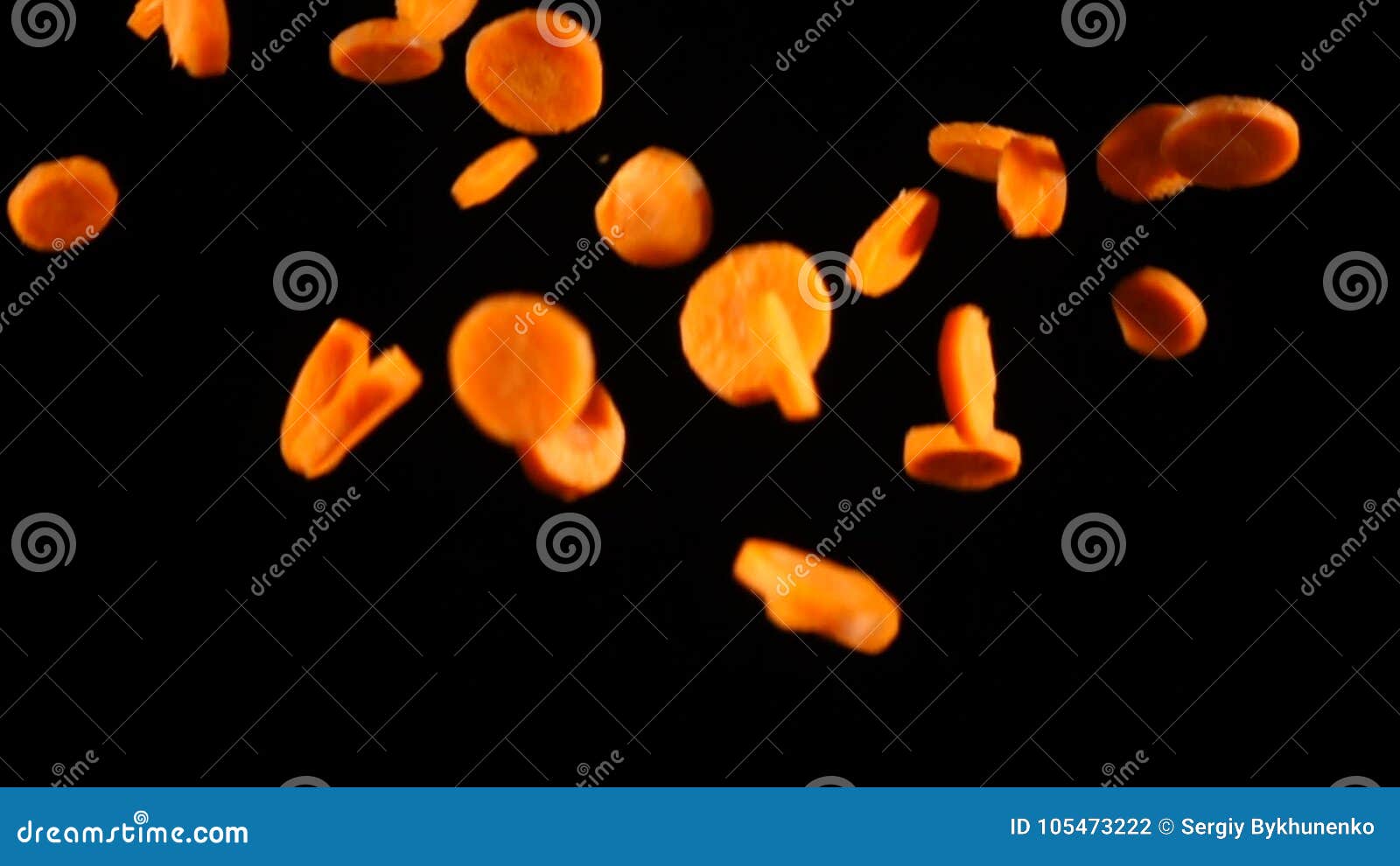 Falling Cutted Carrot Slices, Slow Motion Stock Footage - Video of ...