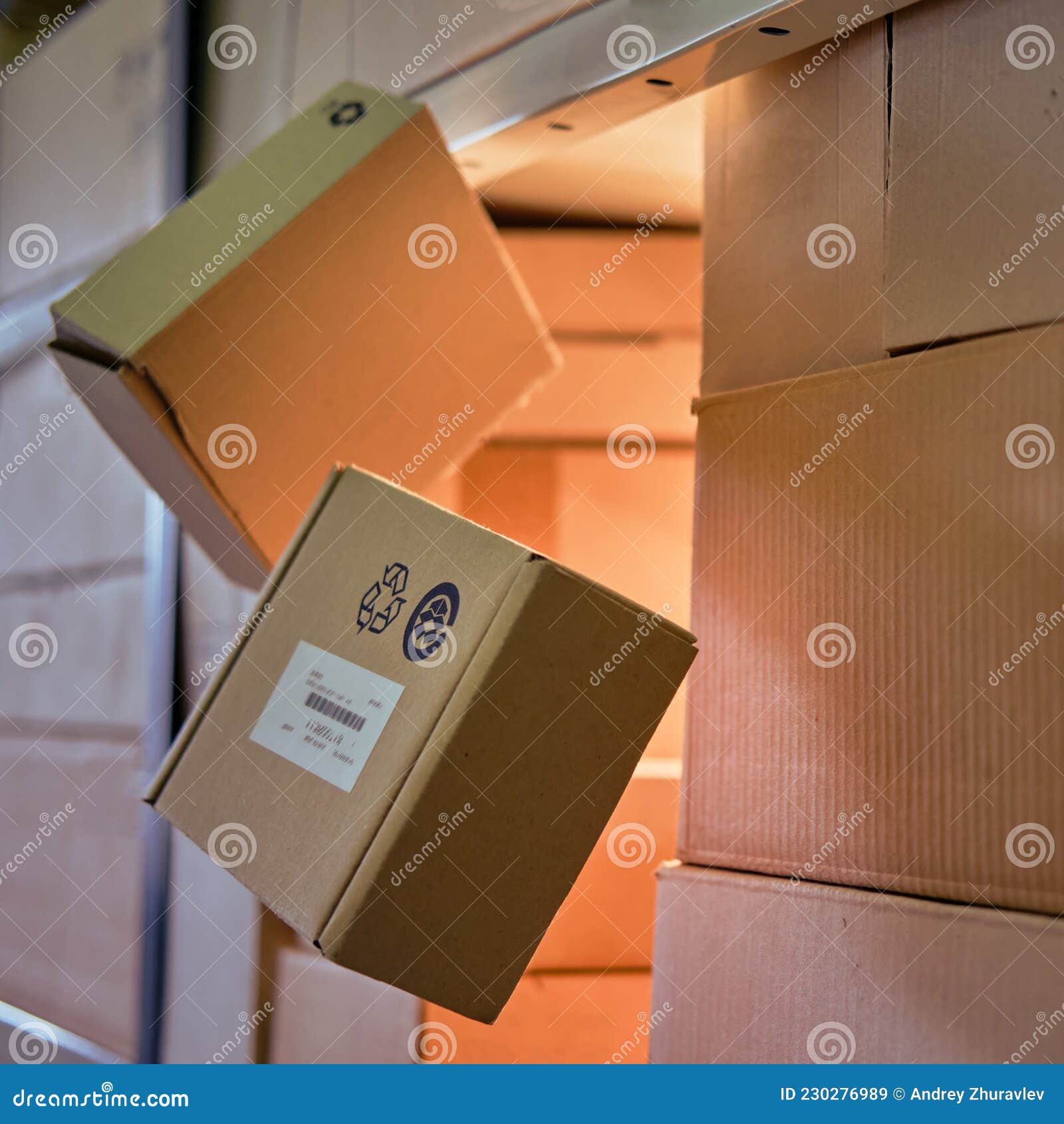 Delivery Man With Falling Stack Of Boxes Stock Photo | CartoonDealer ...