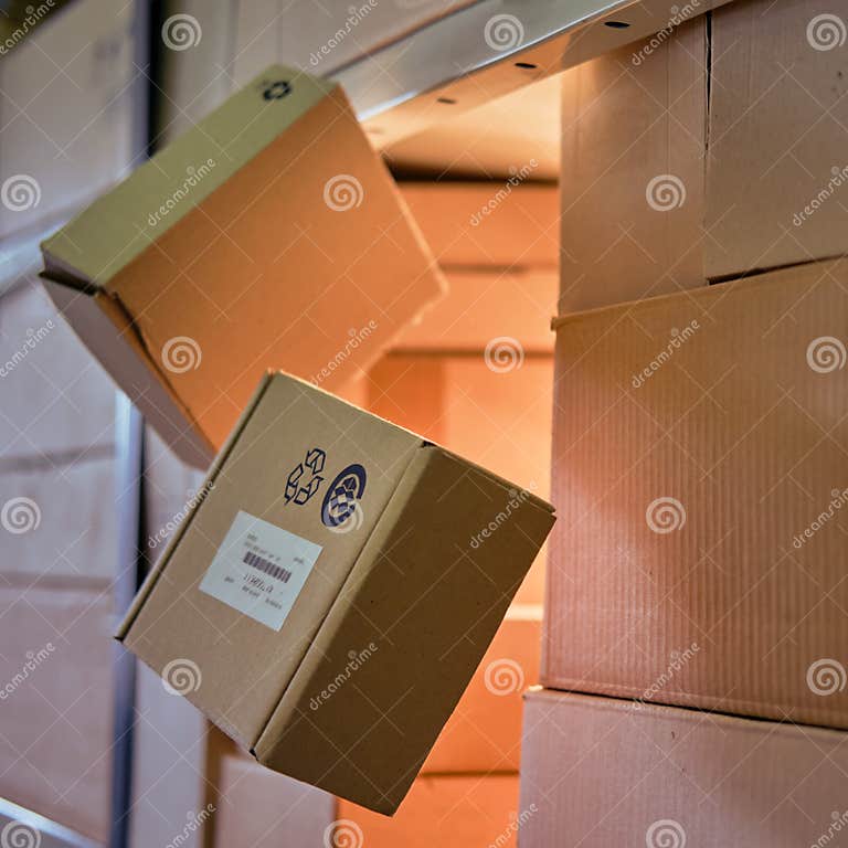 Falling and Damage To Packaging and Goods in Parcels in the Warehouse ...