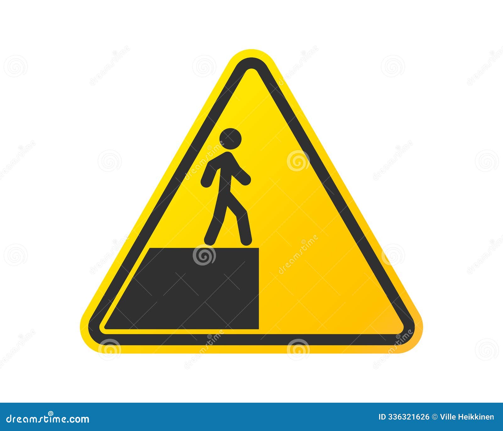 Falling Danger Sign on White Background. Fall Down Caution Hazard Icon ...