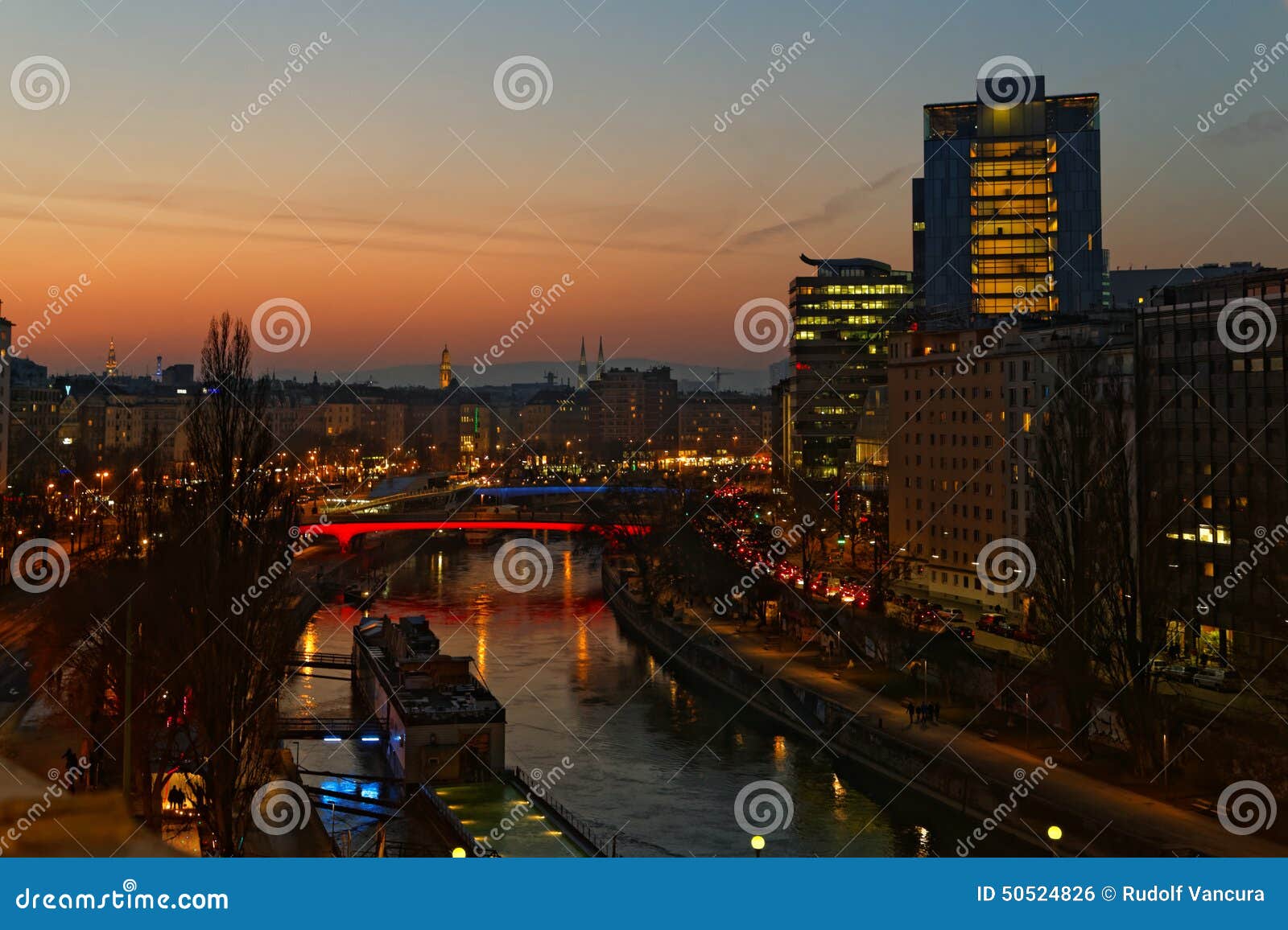 Falling Dawn over Vienna stock photo. Image of house - 50524826