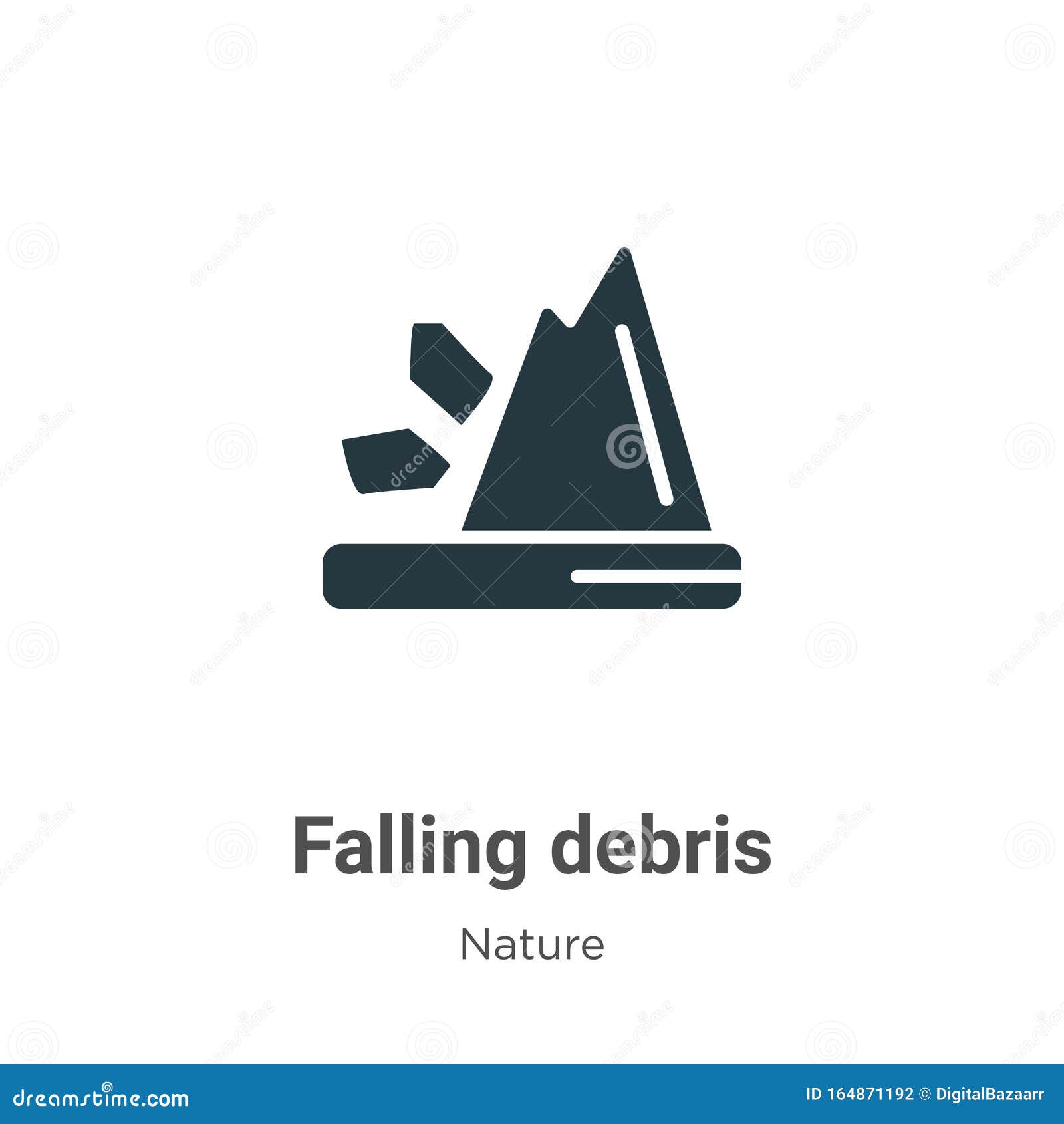 Falling Debris Vector Icon on White Background. Flat Vector Falling ...