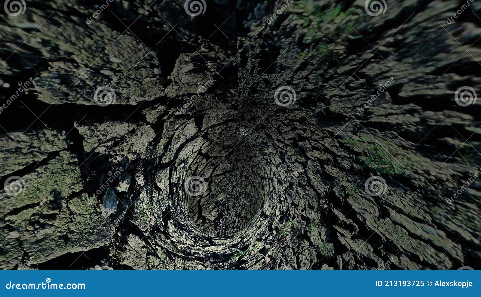 Falling into a Deep Hole with Cracks 3d Illustration Stock Illustration ...