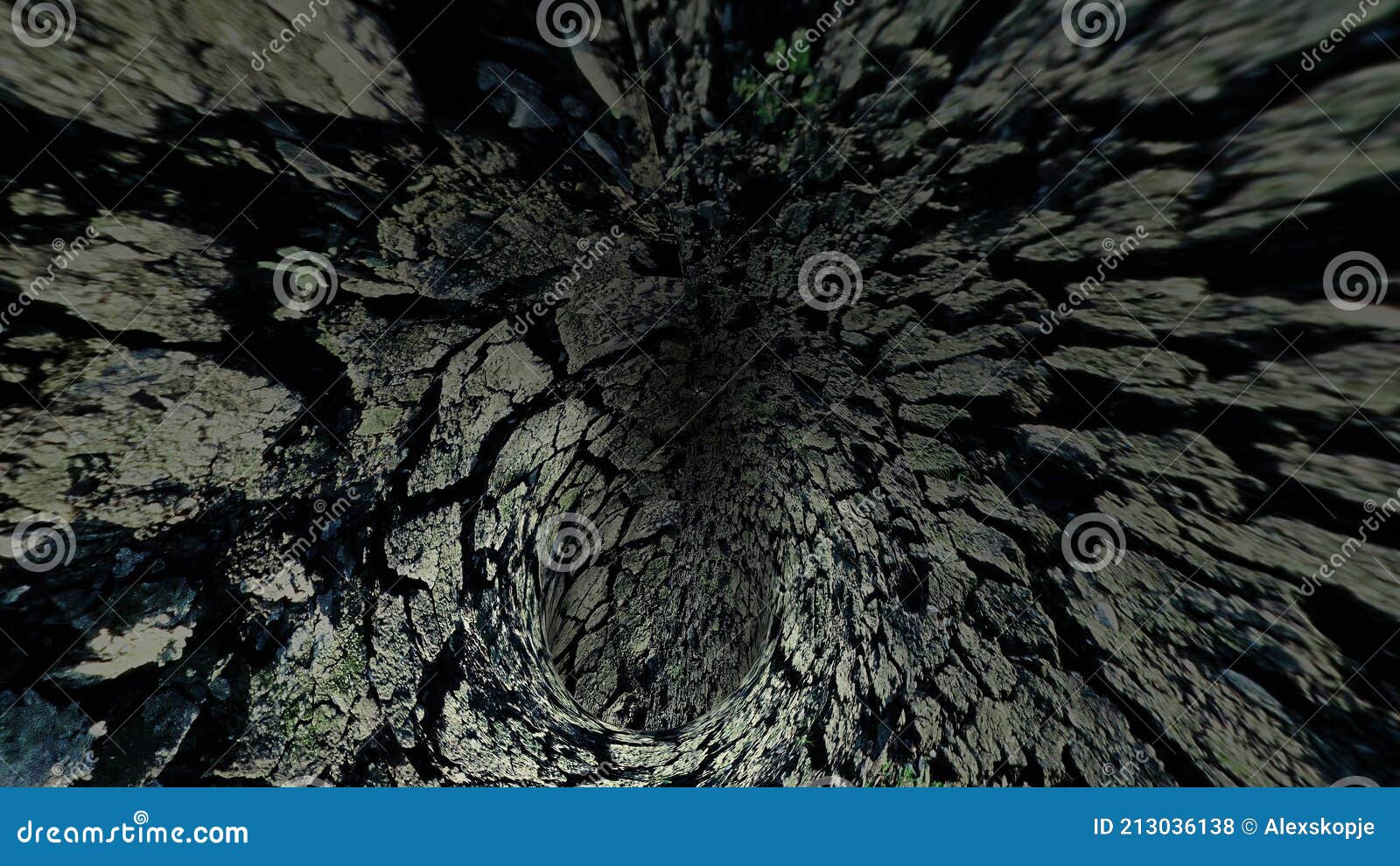 Falling into a Deep Hole with Cracks 3d Illustration Stock Illustration ...