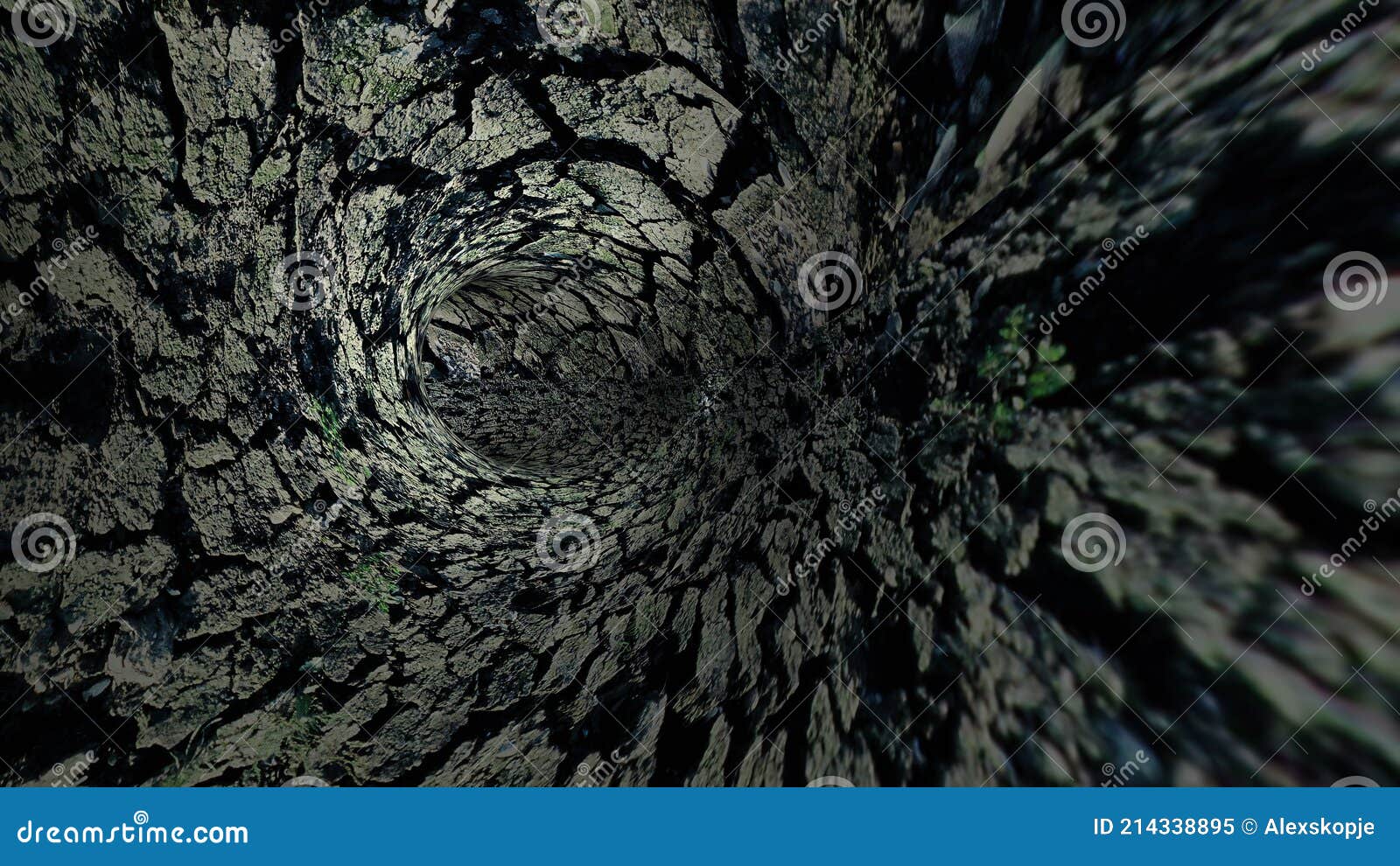 Falling into a Deep Hole with Cracks Stock Image - Image of eroded ...