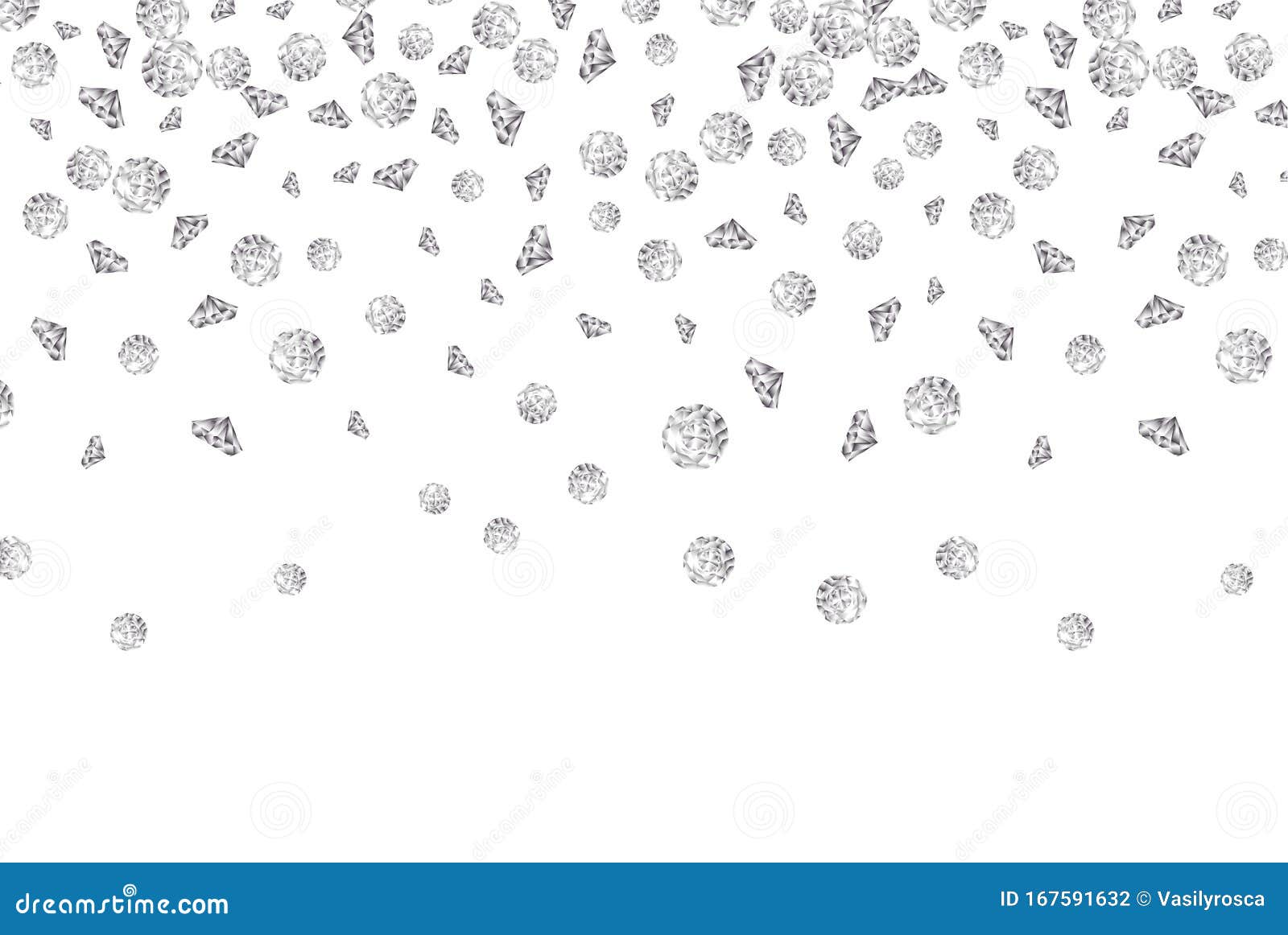 Falling Diamond Background Vector Gem On White. Jewelry Luxury Pattern ...