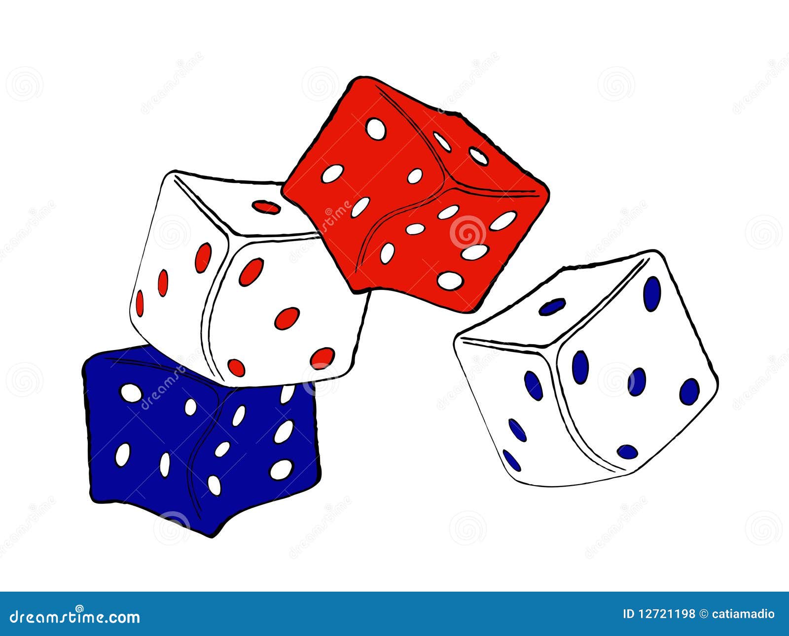 Red Falling Dice Cartoon Vector | CartoonDealer.com #92282761