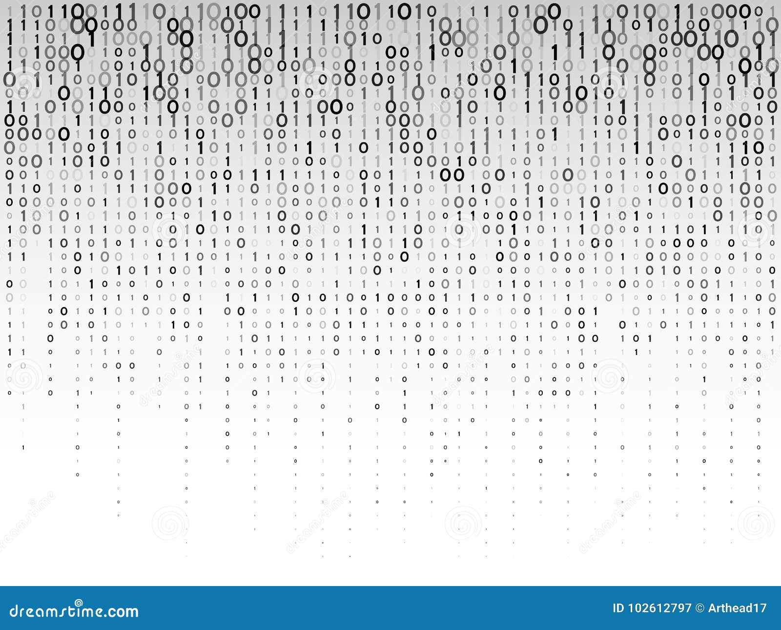 Falling Digital Numbers On A Grey Background Abstract Binary Computer