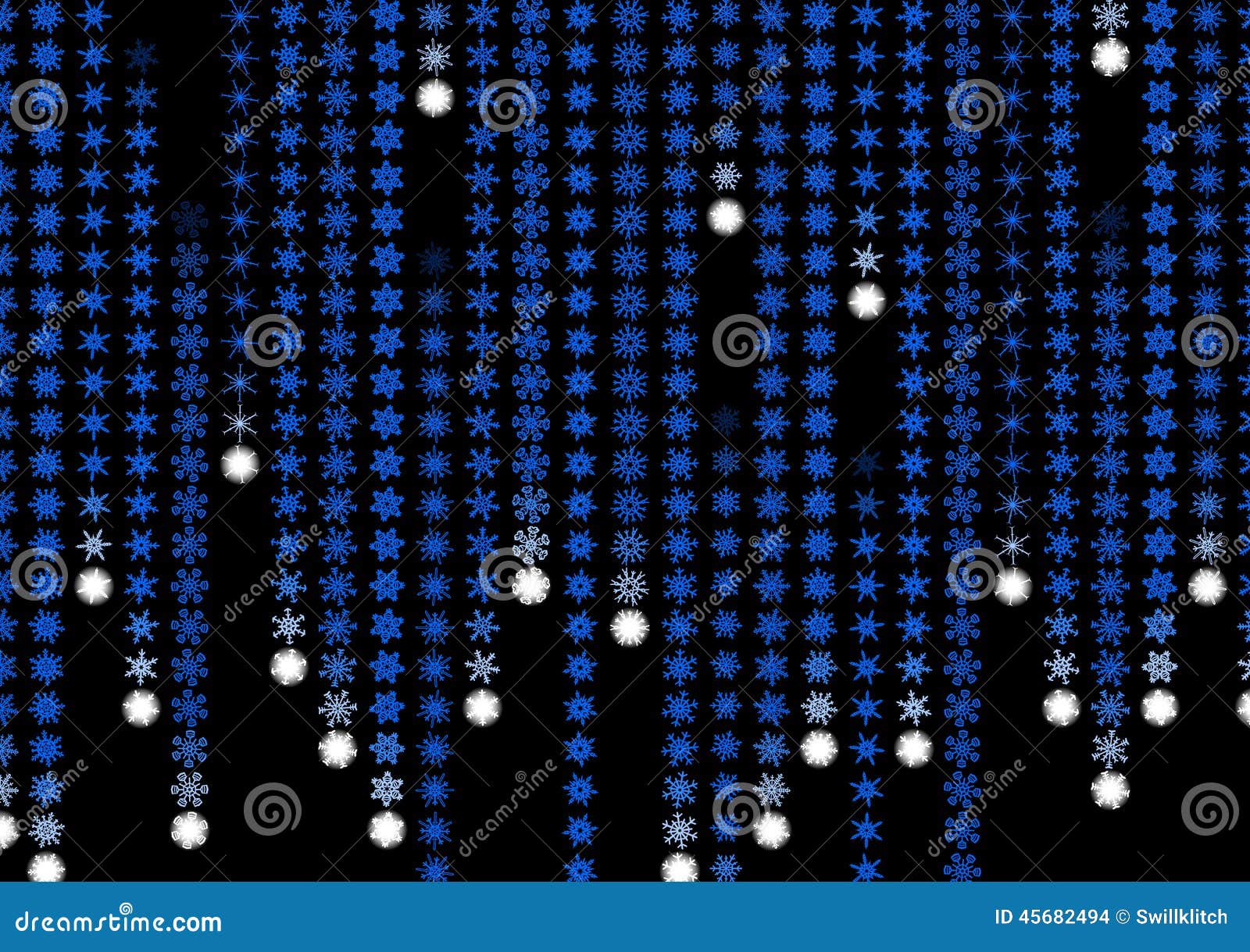 Falling Digital Styled Snowflake Streams Stock Vector - Illustration of ...
