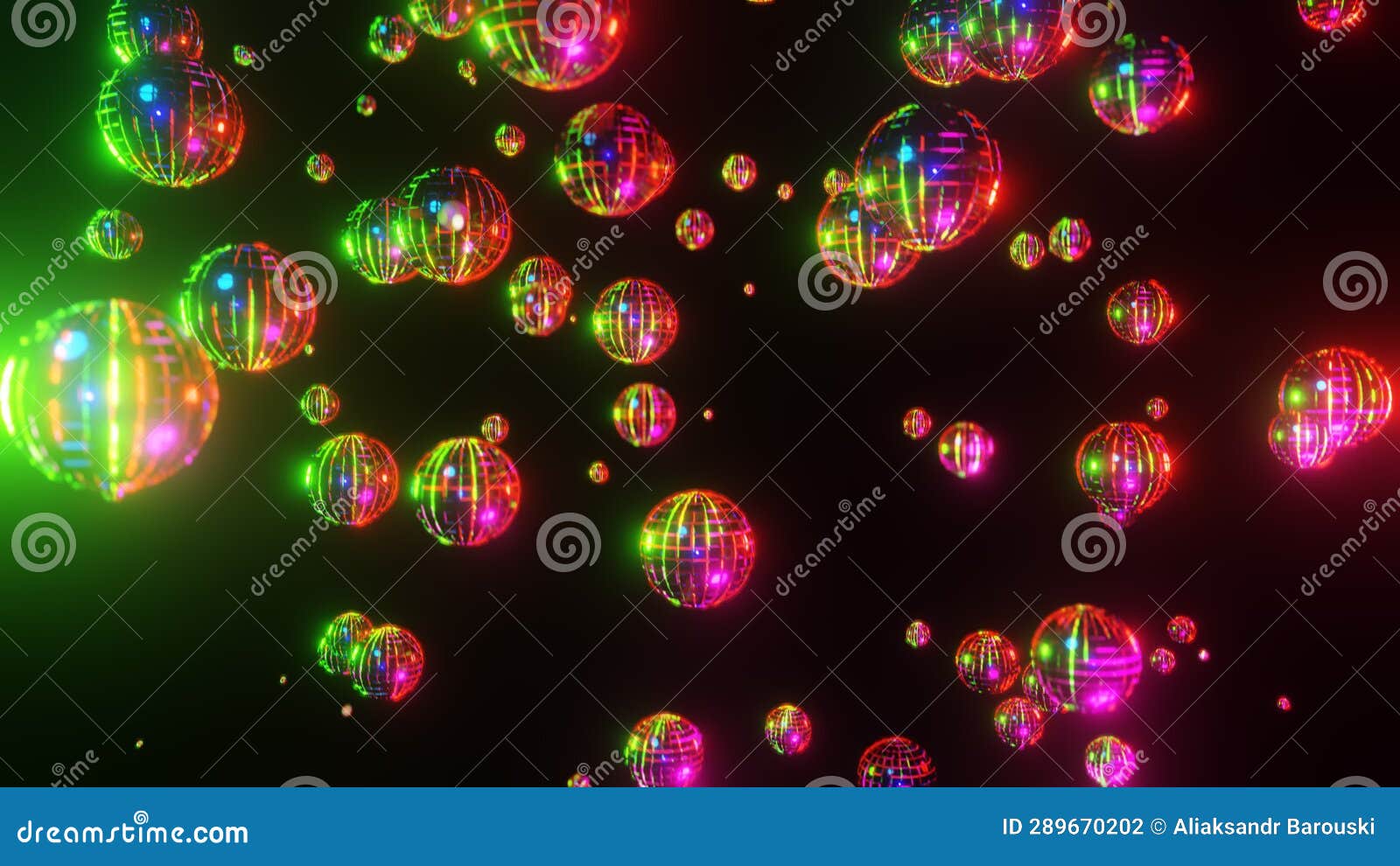 Falling Disco Balls Neon Flashing VJ Loop Stock Footage - Video of ...