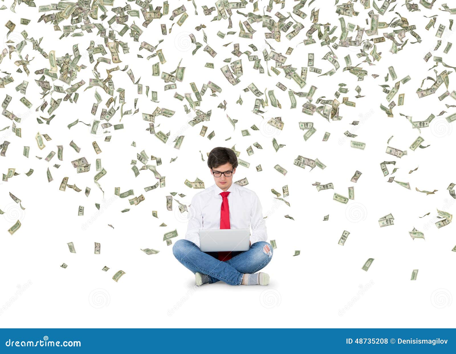 Falling dollar banknote stock photo. Image of cash, business - 48735208