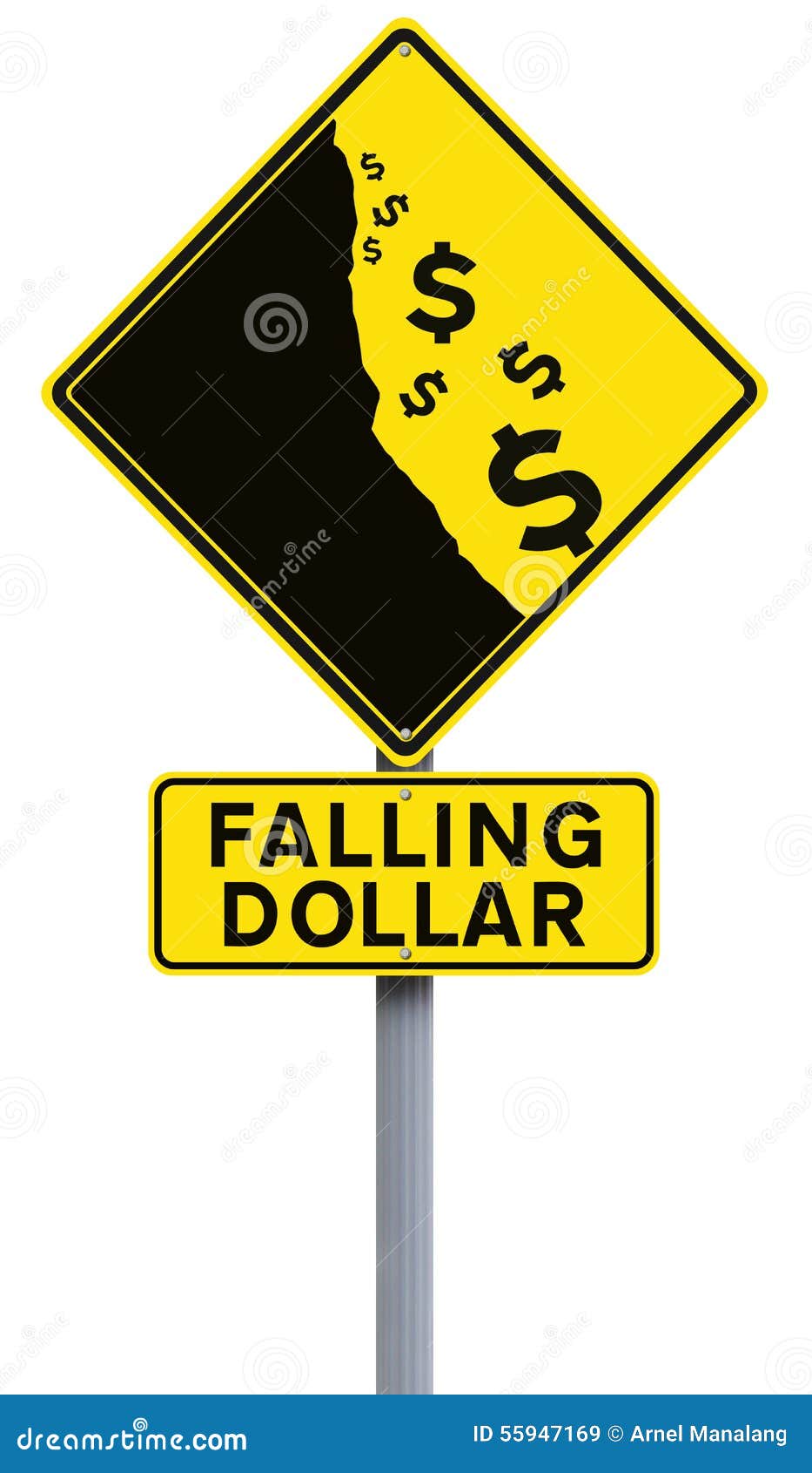 Falling Dollar stock illustration. Illustration of devaluation - 55947169