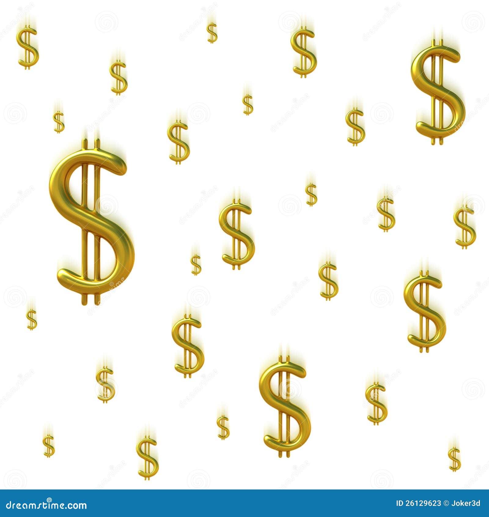 Falling Dollar Signs Stock Photos - Image: 26129623