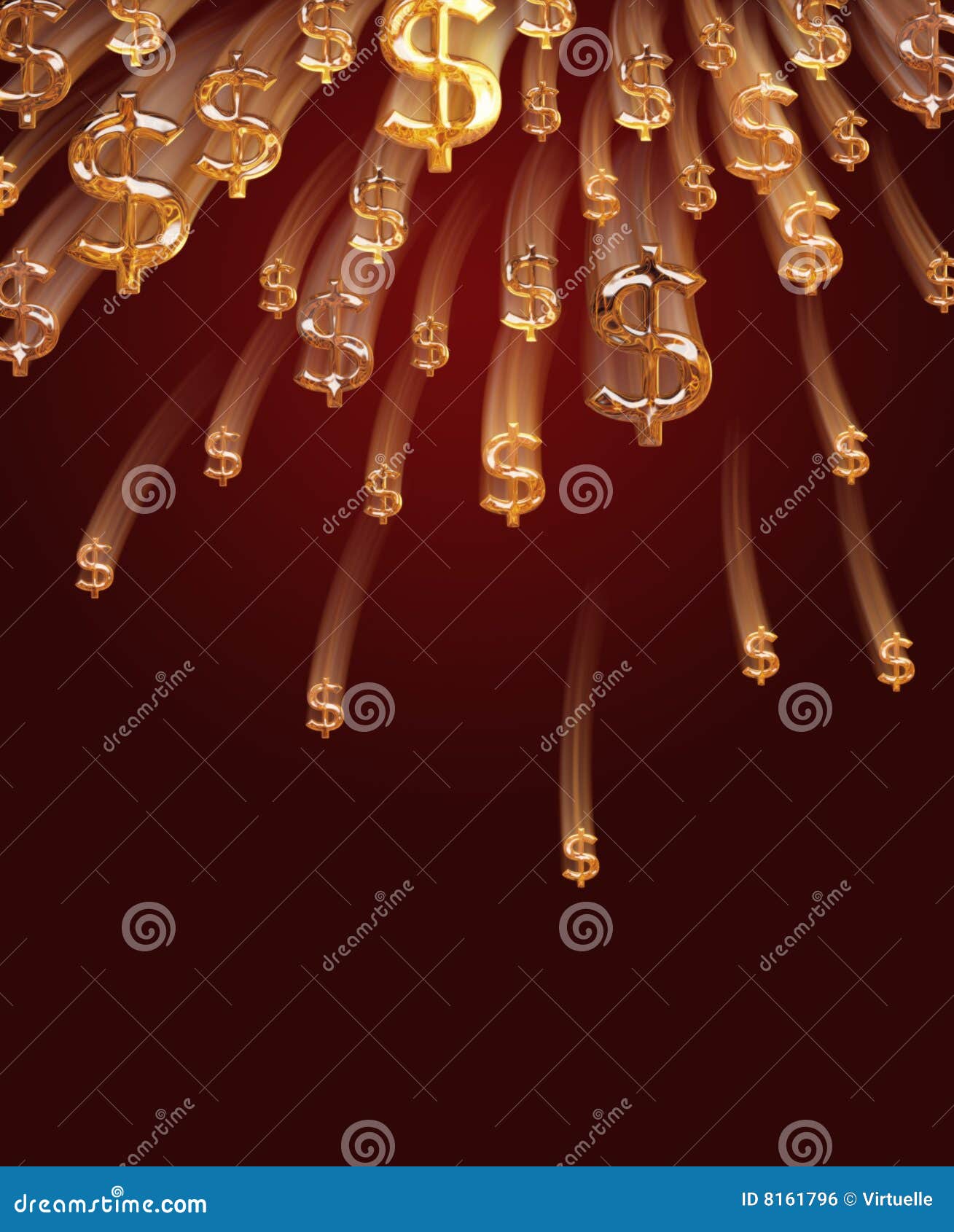 Falling Dollar Signs with Copyspace Stock Illustration - Illustration ...