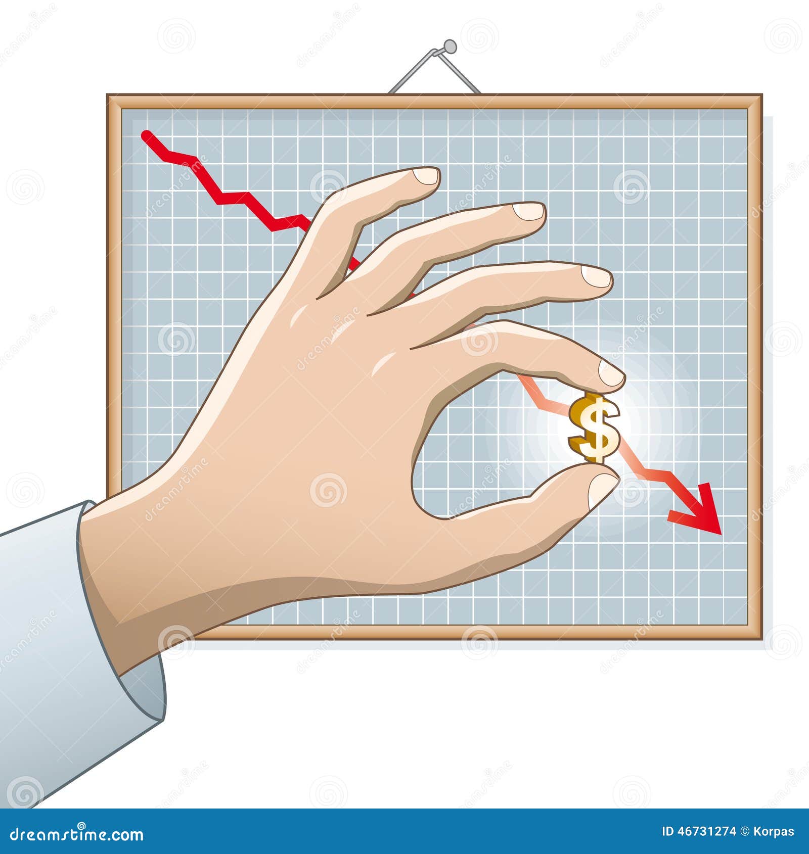 Falling Dollar stock vector. Illustration of dollar, business - 46731274