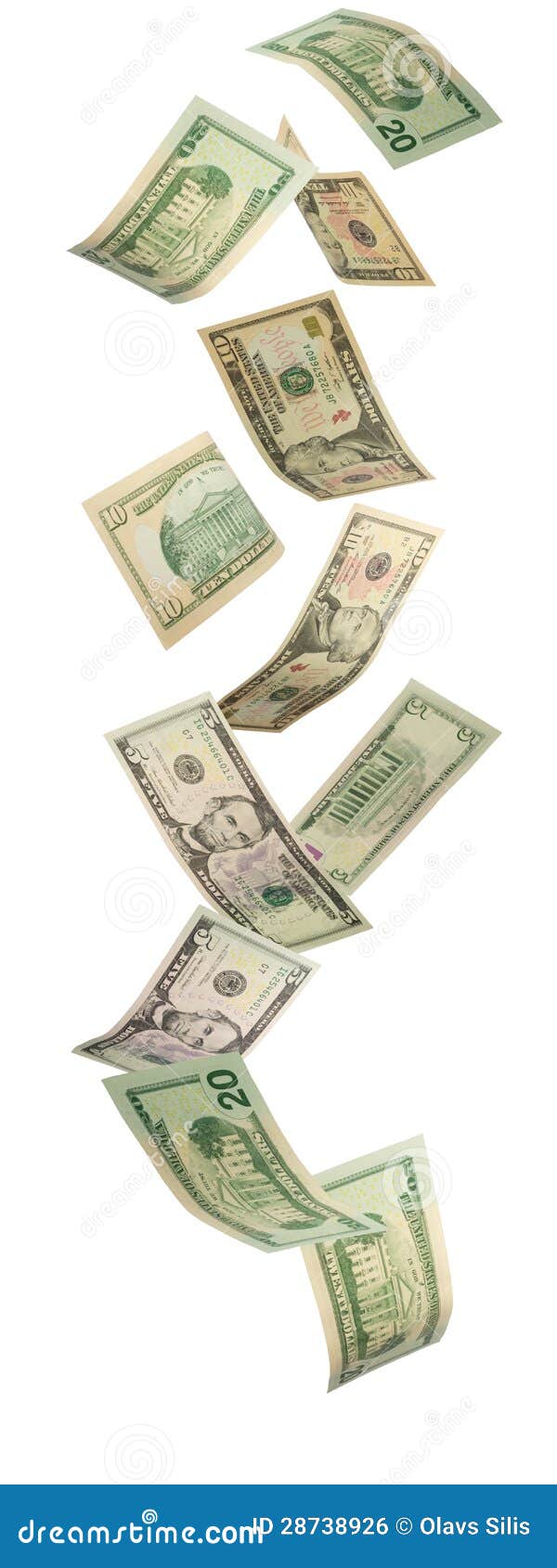 Falling Dollars stock photo. Image of catching, luck - 28738926