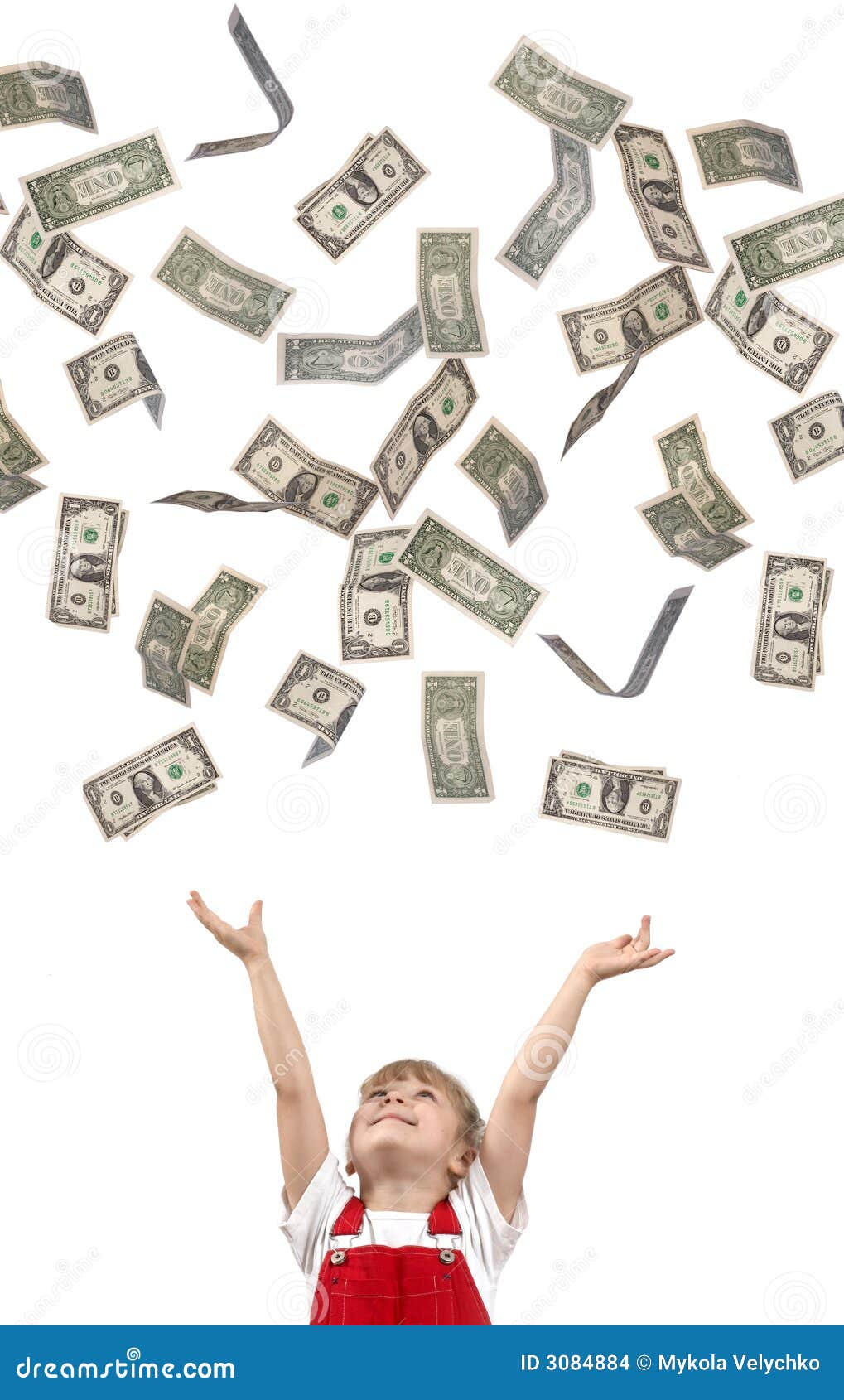 Falling dollars stock photo. Image of overalls, business - 3084884