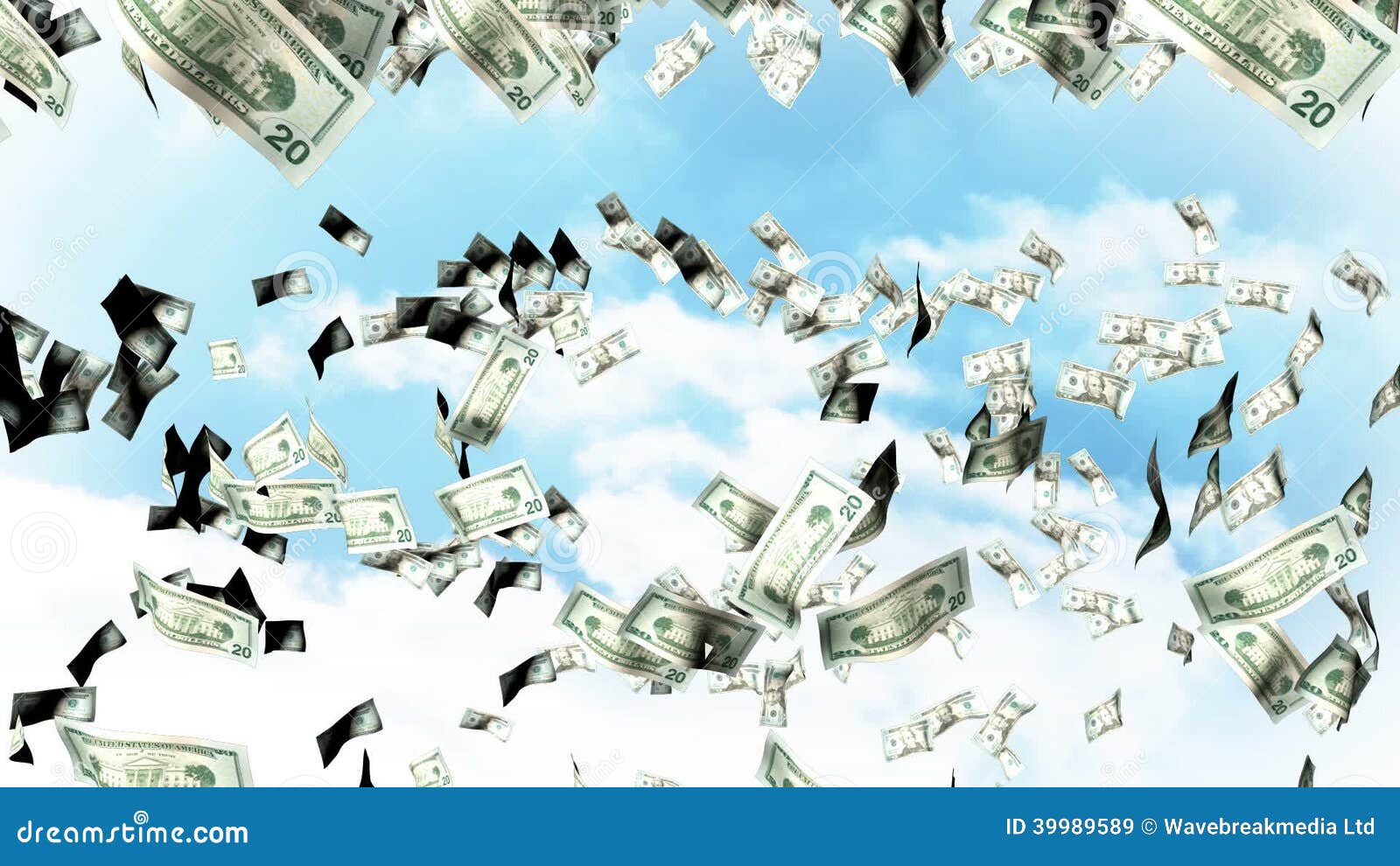 Falling Dollars from the Sky Stock Video - Video of falling, loan: 39989589