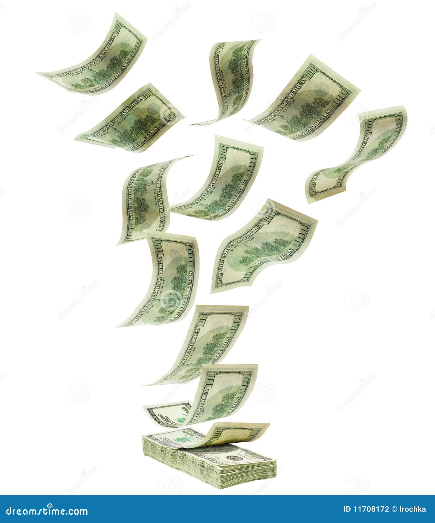 Falling dollars to stack stock photo. Image of investment - 11708172