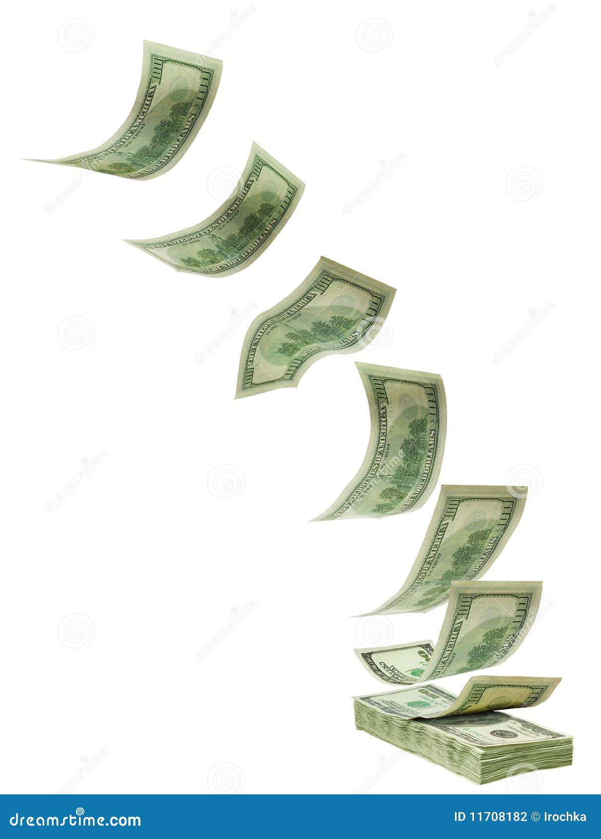 Falling dollars to stack stock photo. Image of flow, bill - 11708182