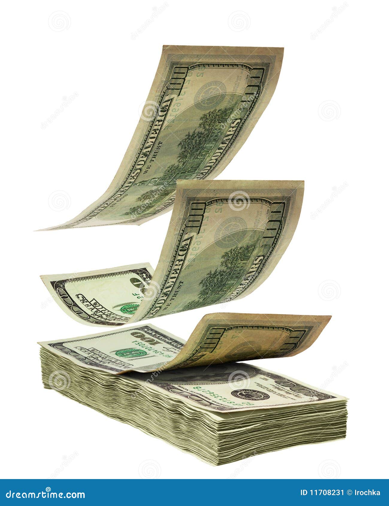 Falling dollars to stack stock image. Image of flow, currency - 11708231