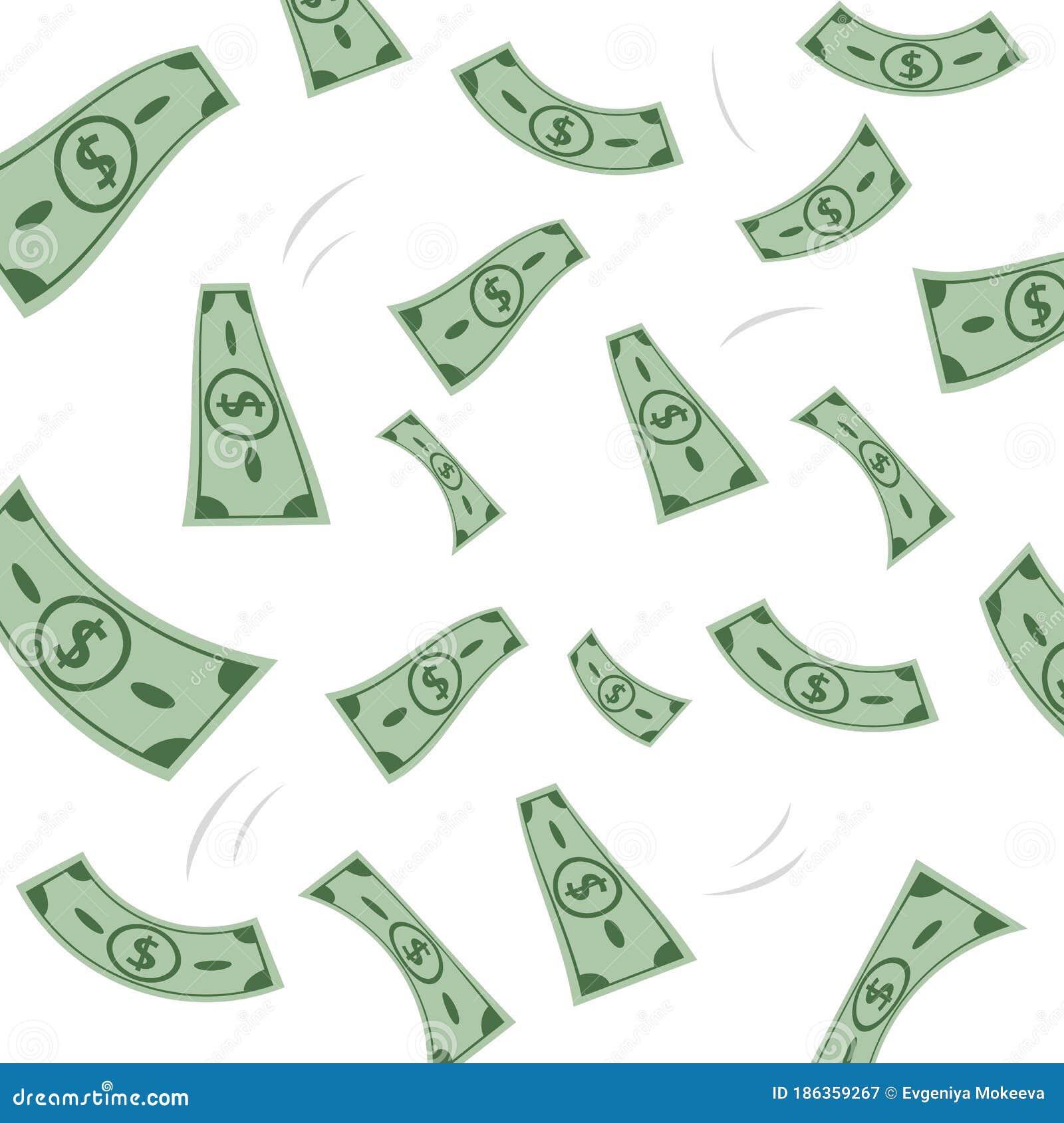 Falling Dollars on White Background Stock Vector - Illustration of ...