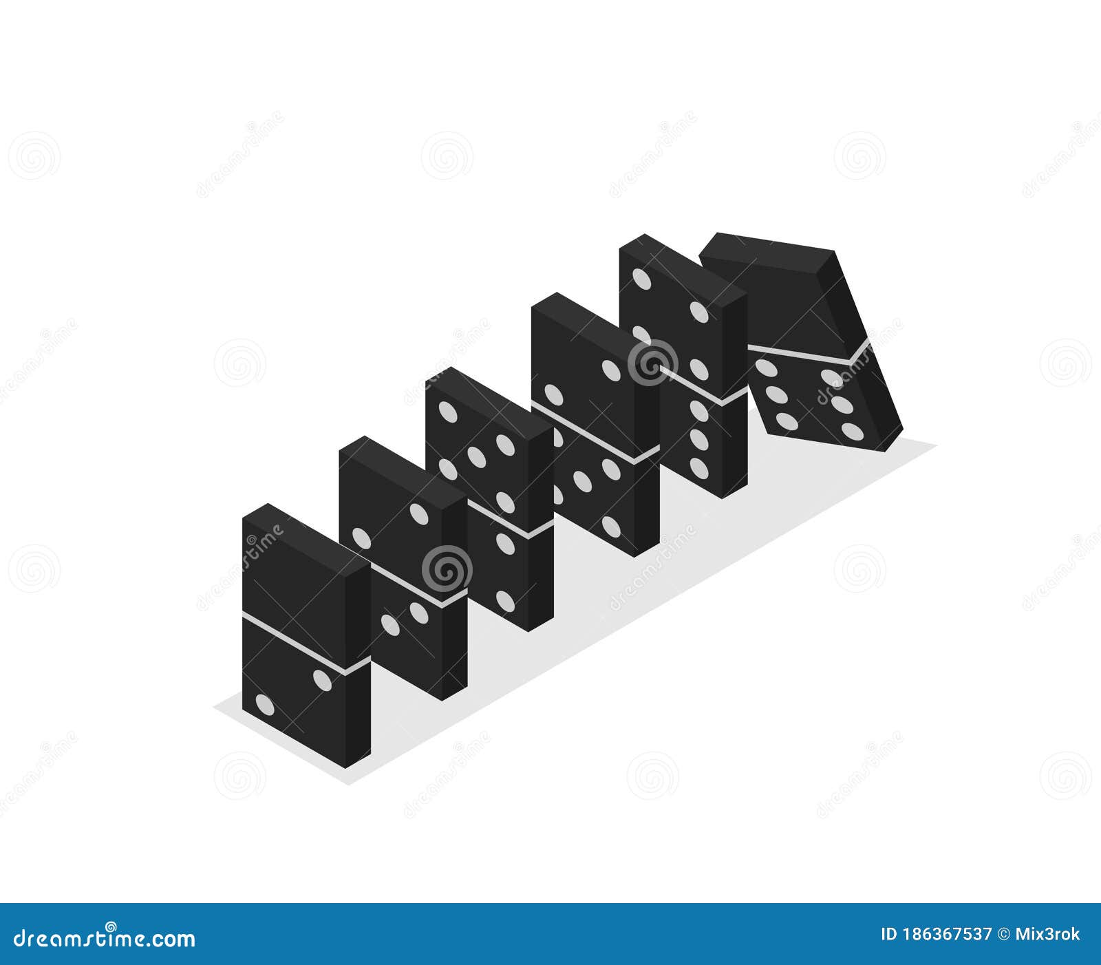 Falling Dominoes. Concept of Domino Effect Stock Vector - Illustration ...
