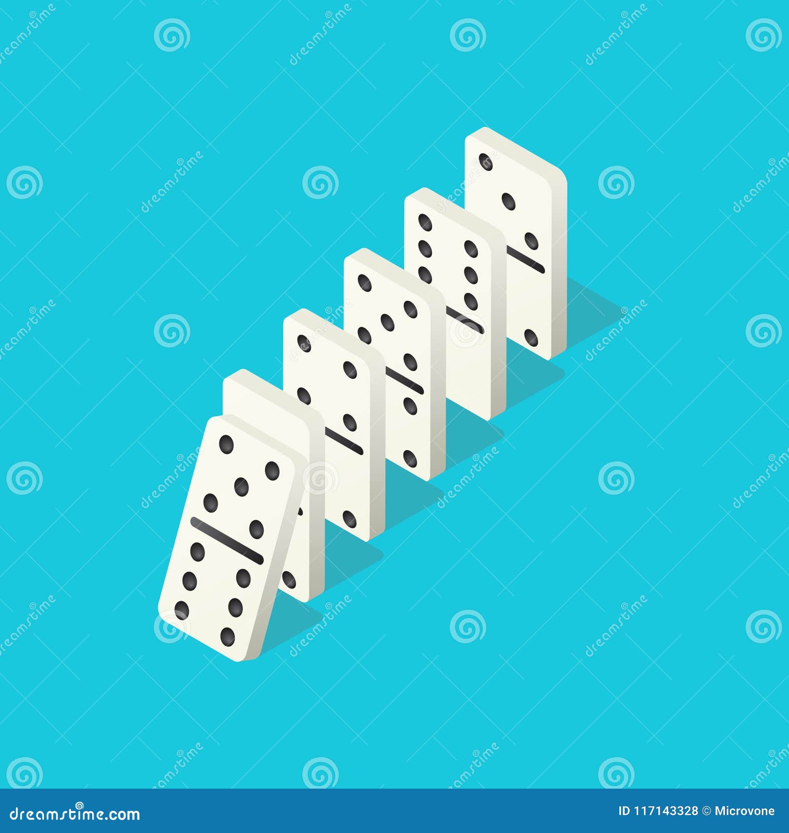 Falling Dominoes Domino Effect Chain Reaction And Disaster Business