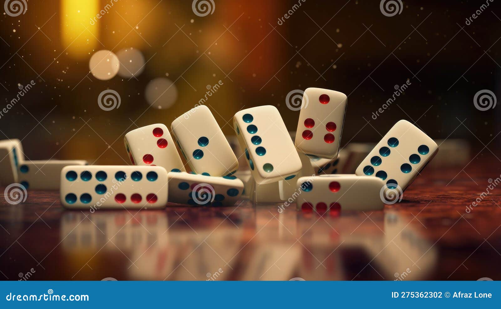 Falling Dominos - a Chain Reaction Game - AI Generated Stock ...